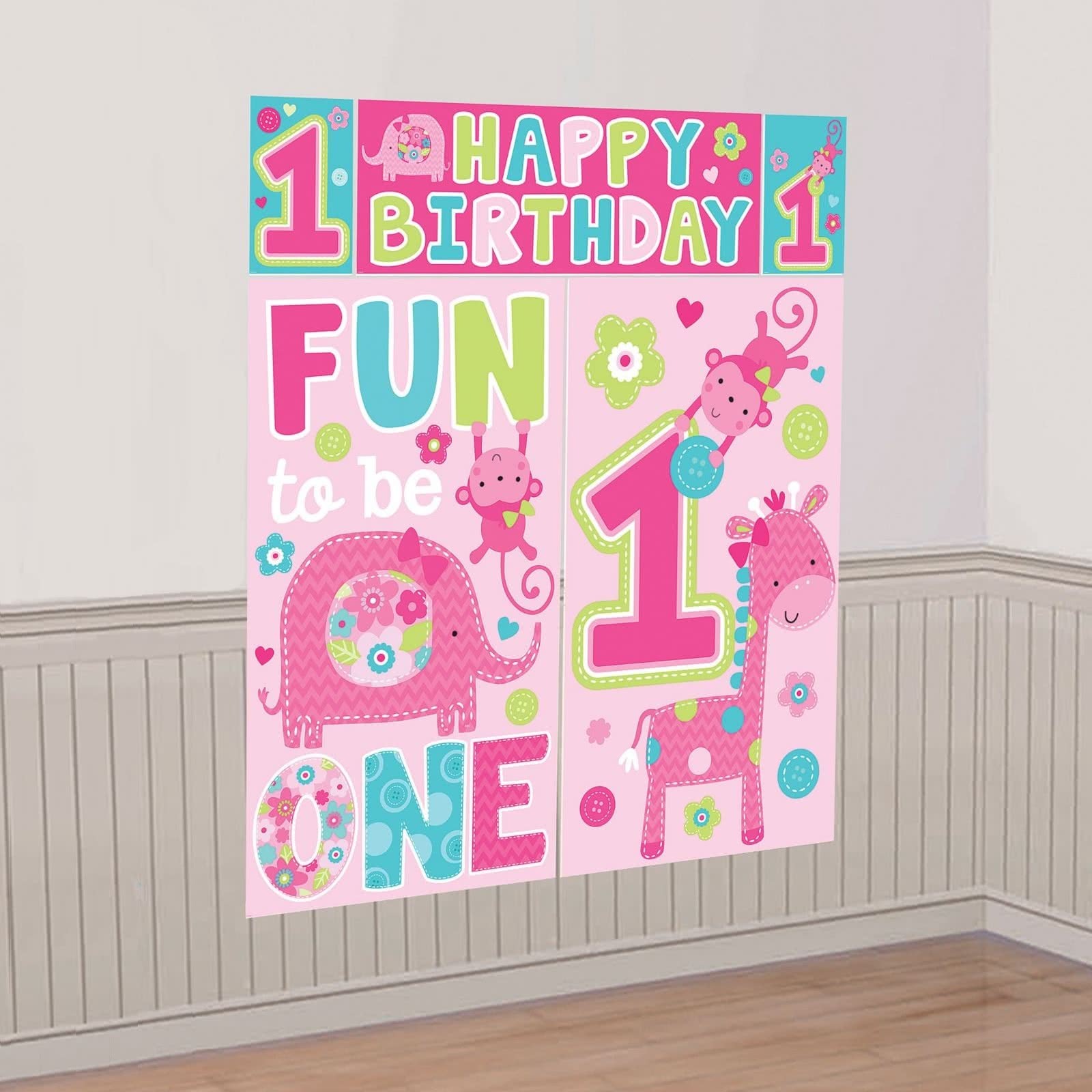 One Wild Girl Wall Decorating Kit - Discount Party Supplies