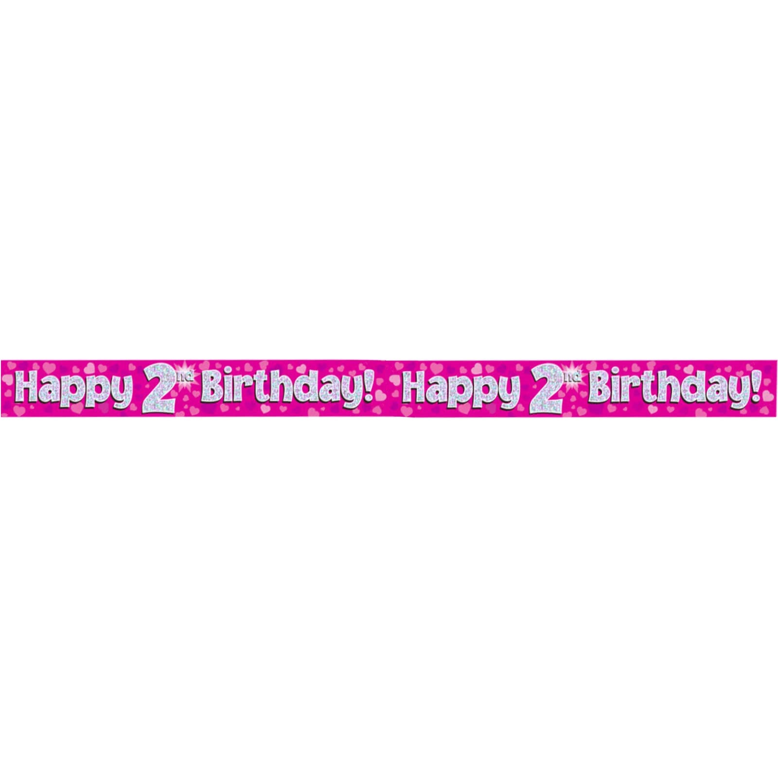 Happy 2nd Birthday Pink Holographic Banner | 2nd Birthdays | Age ...