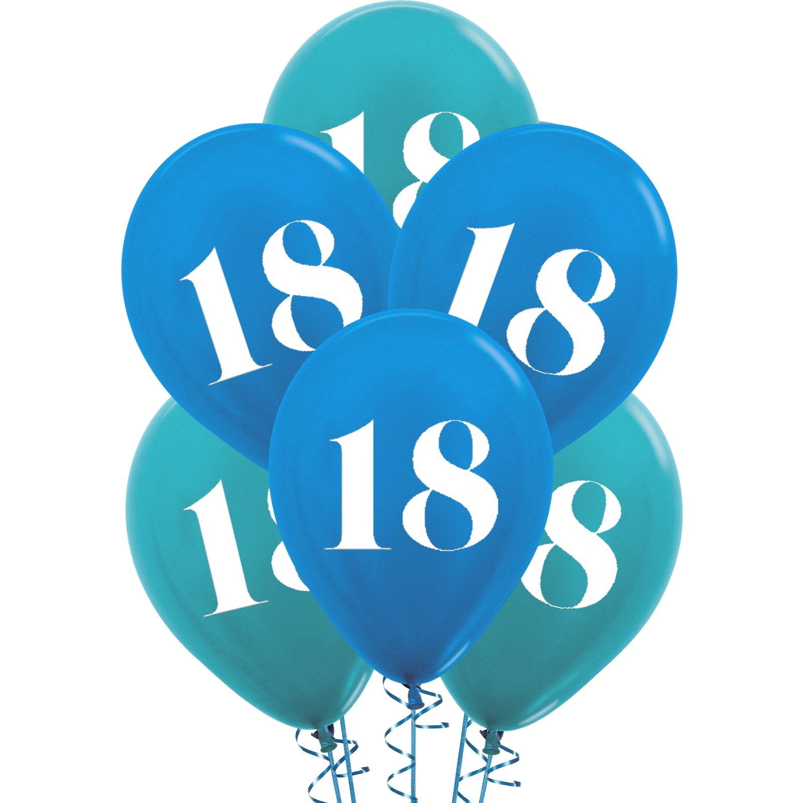 18th Birthday Shimmer Blue Mix Balloons (Pack of 6) - Discount Party ...