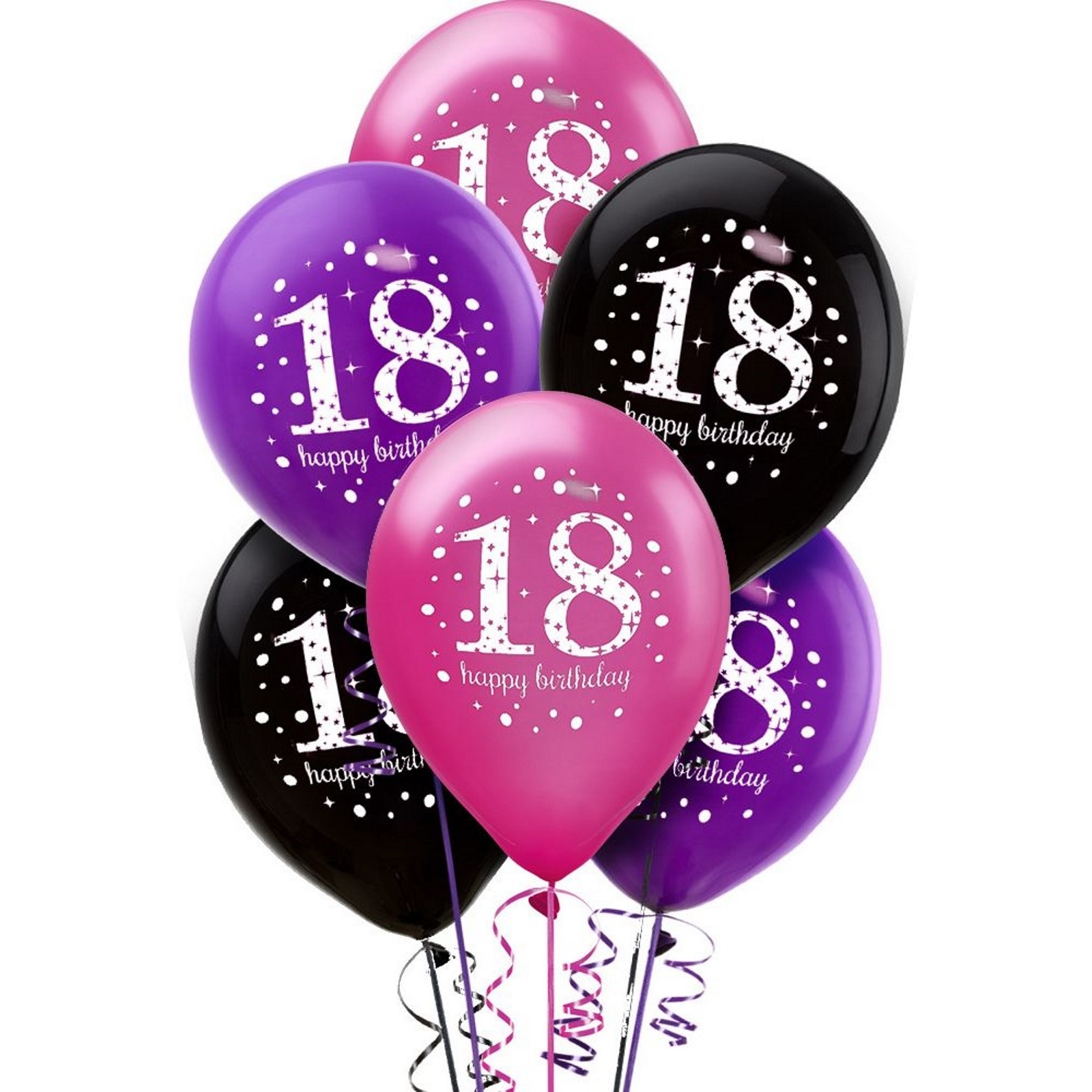 Pink Celebration 18th Birthday Balloons (Pack of 6) | 18th Birthday ...