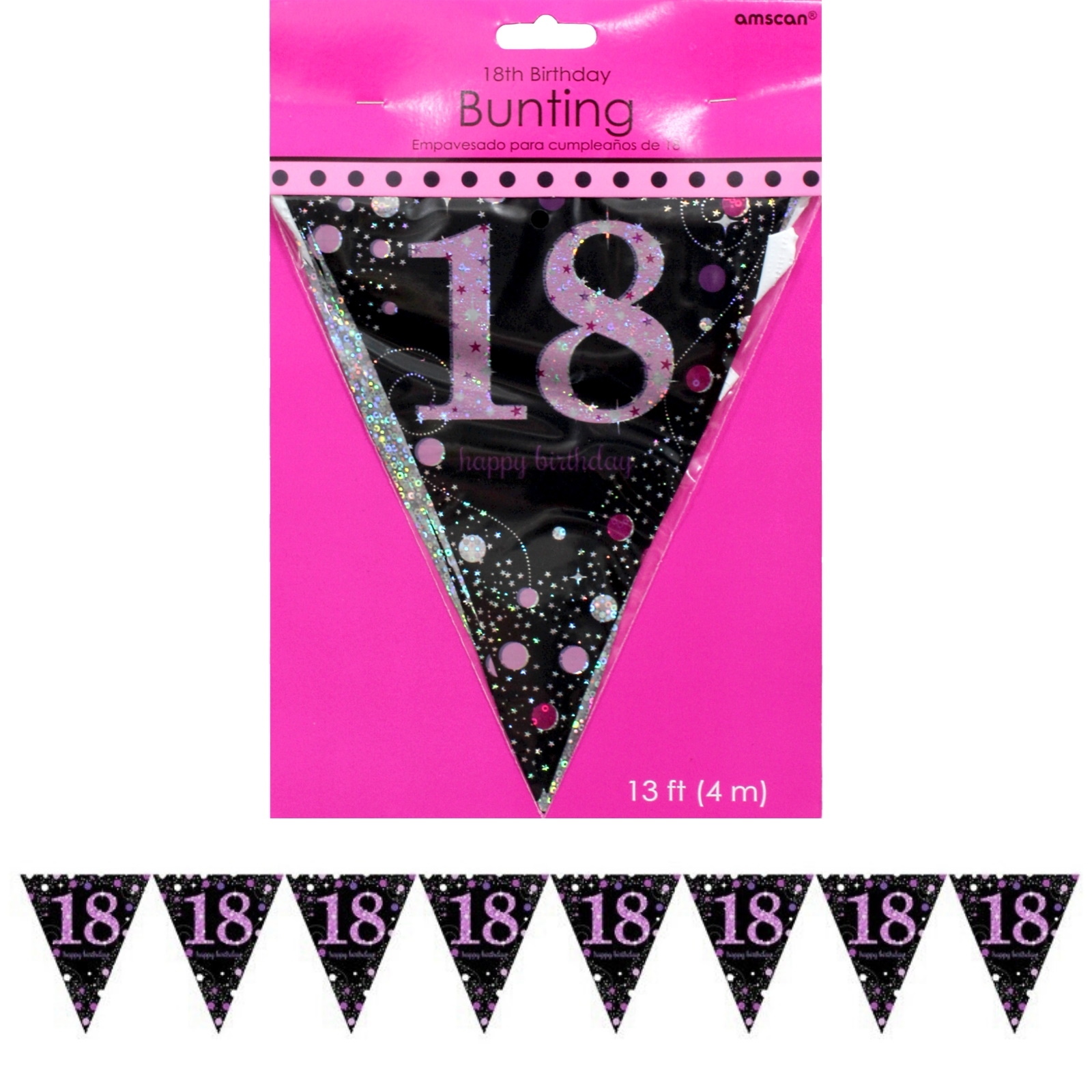 Pink Celebration 18th Birthday Flag Banner | 18th Birthday | Age ...
