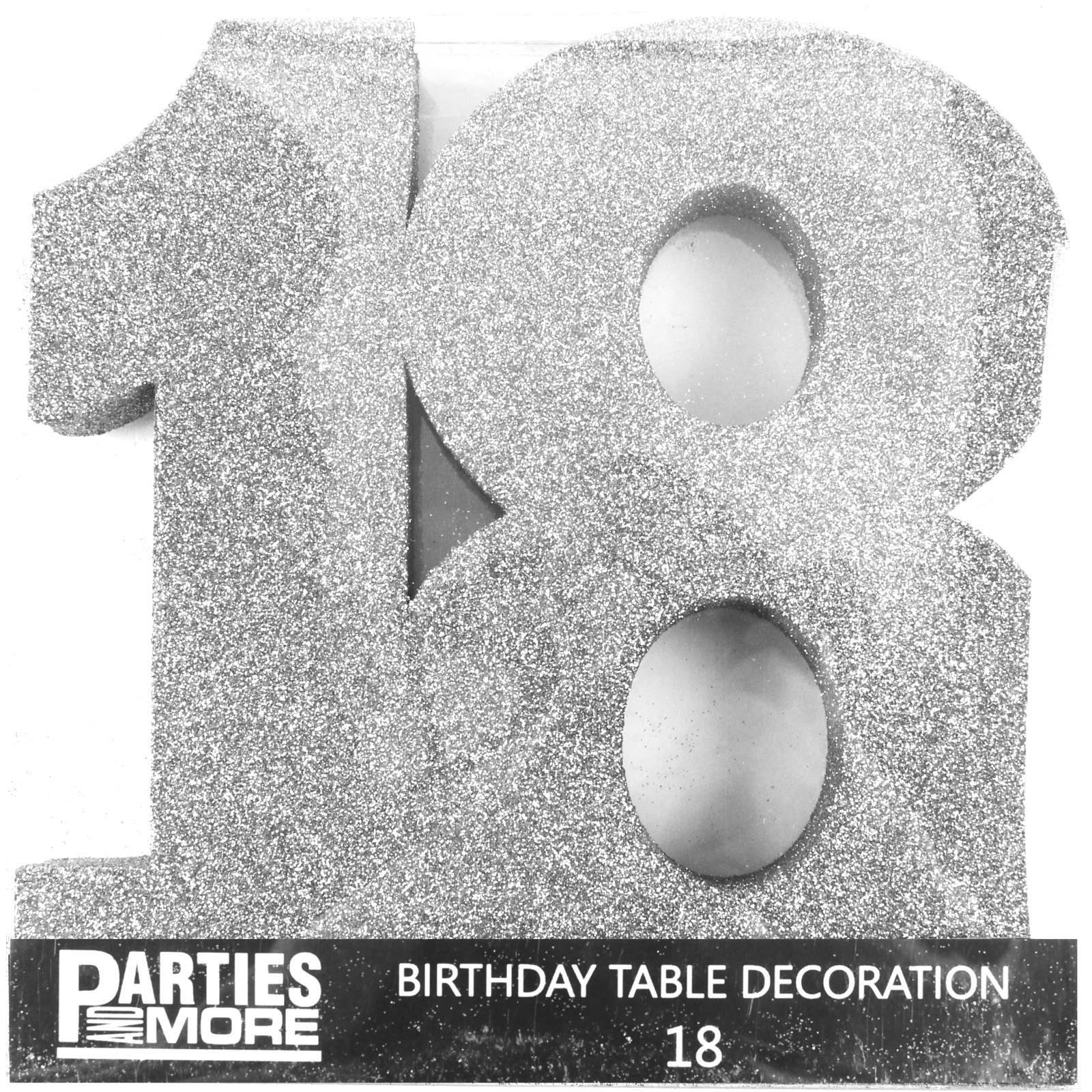 Silver Foam Glitter 18 Decoration | 18th Birthday | Age Birthday Party ...
