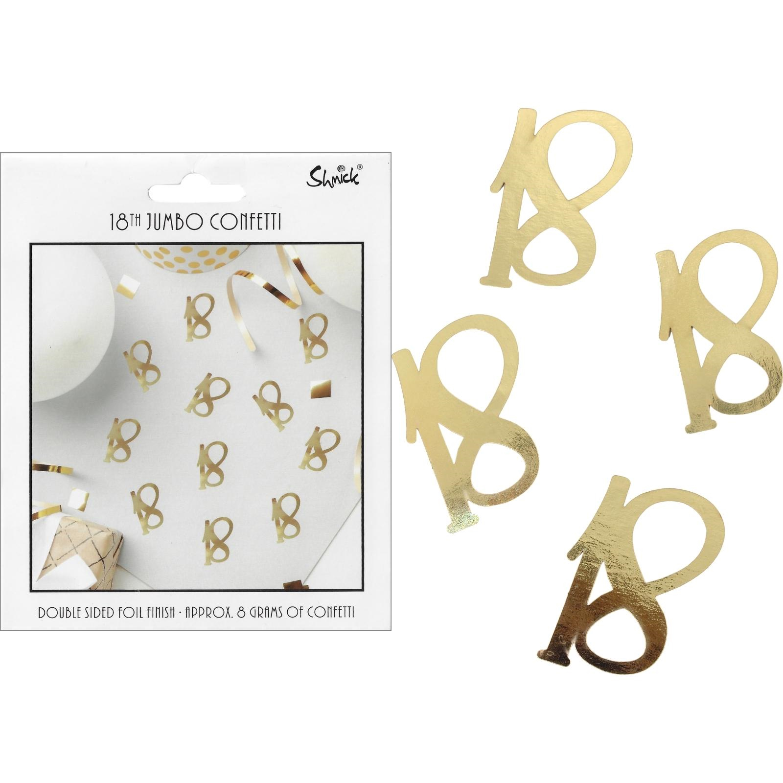 Gold 18th Birthday Jumbo Confetti (8g) - Discount Party Supplies