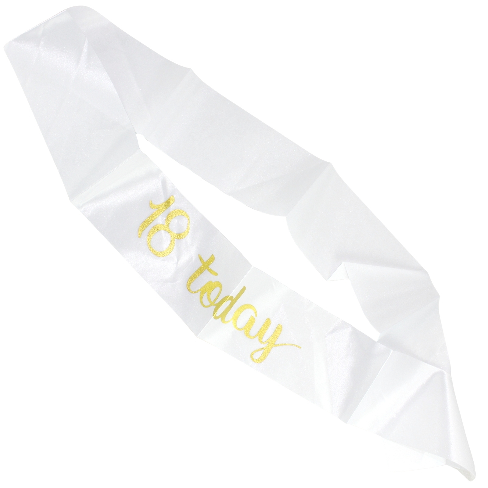 White 18 Today Sash - Discount Party Supplies