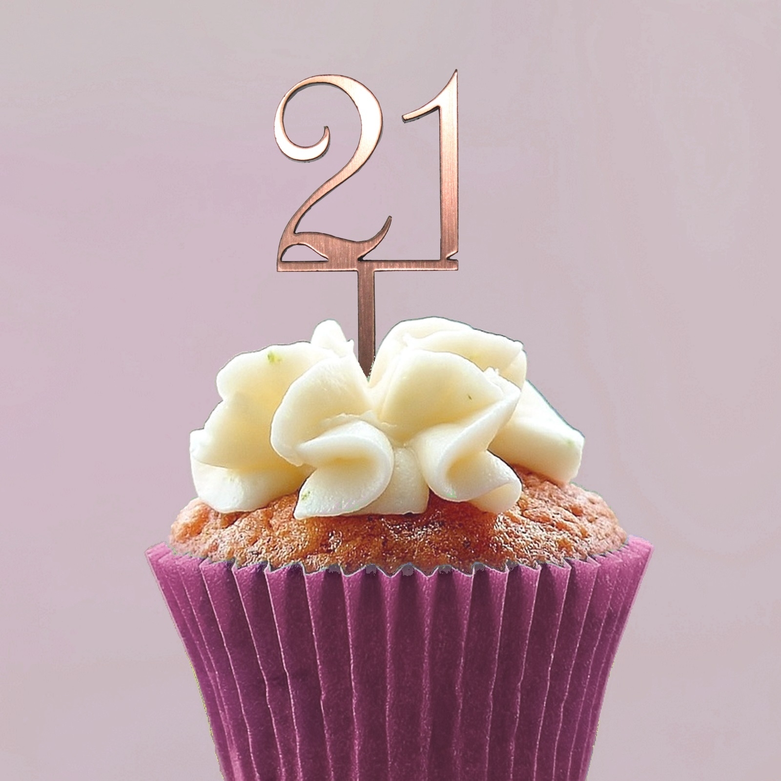 Mini 21 Rose Gold Cupcake Toppers (Pack of 4) | 21st Birthday | Age ...