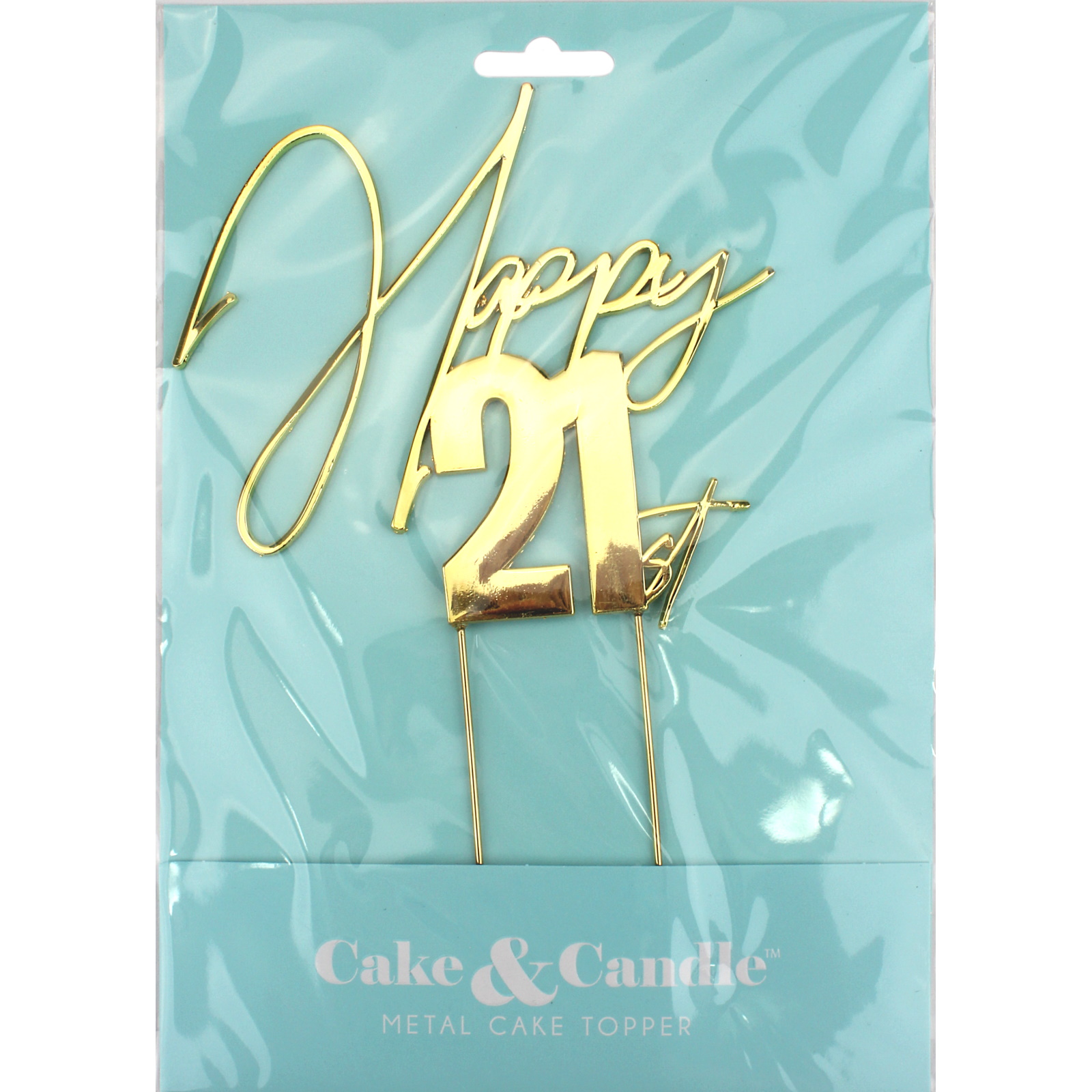 Happy 21st Gold Metal Cake Topper | 21st Birthday | Age Birthday Party ...