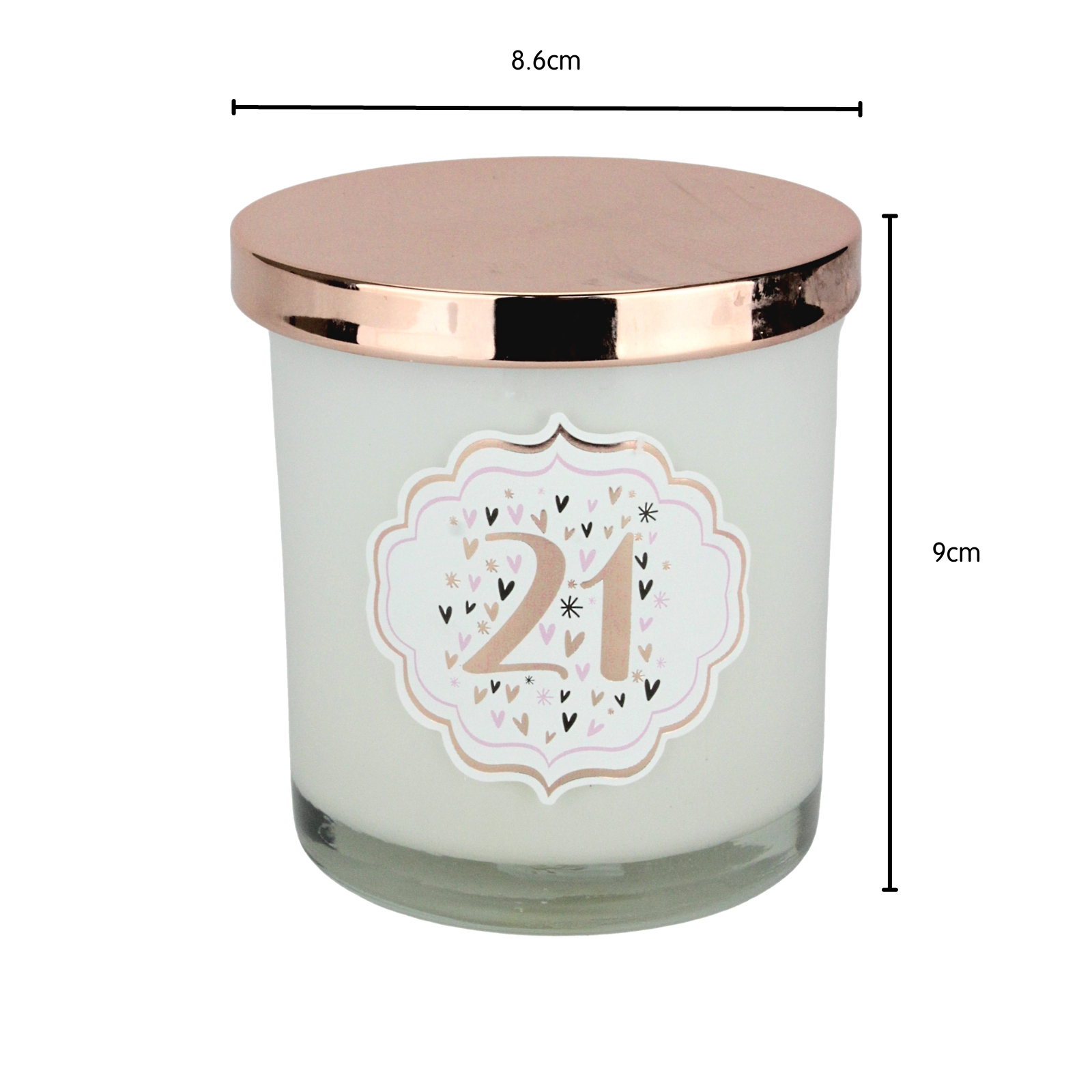 21st Birthday Pastel Hearts Scented Candle | 21st Birthday | Age ...