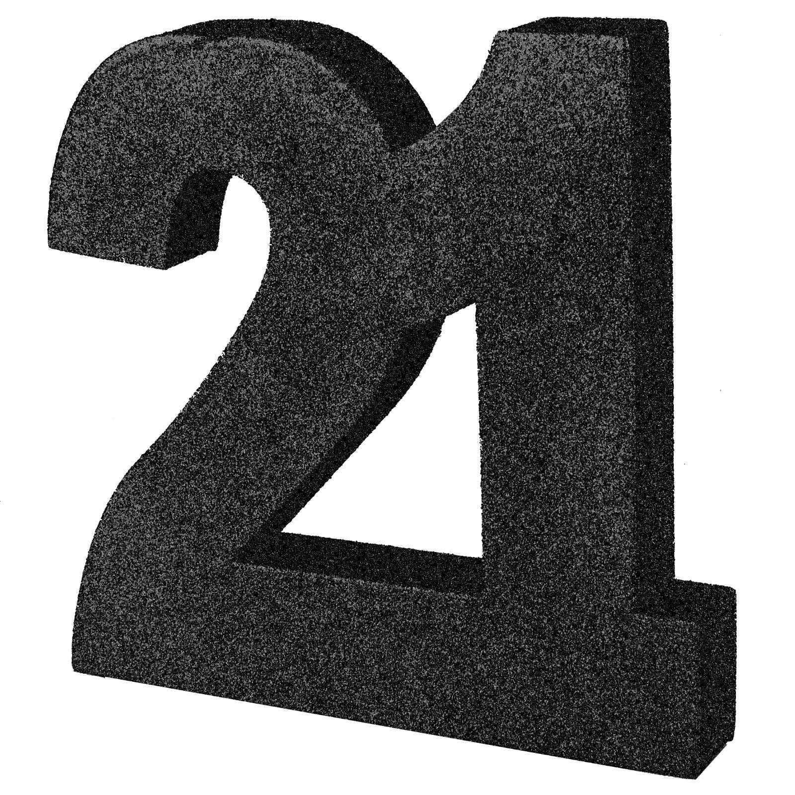 Black Foam Glitter 21 Decoration - Discount Party Supplies