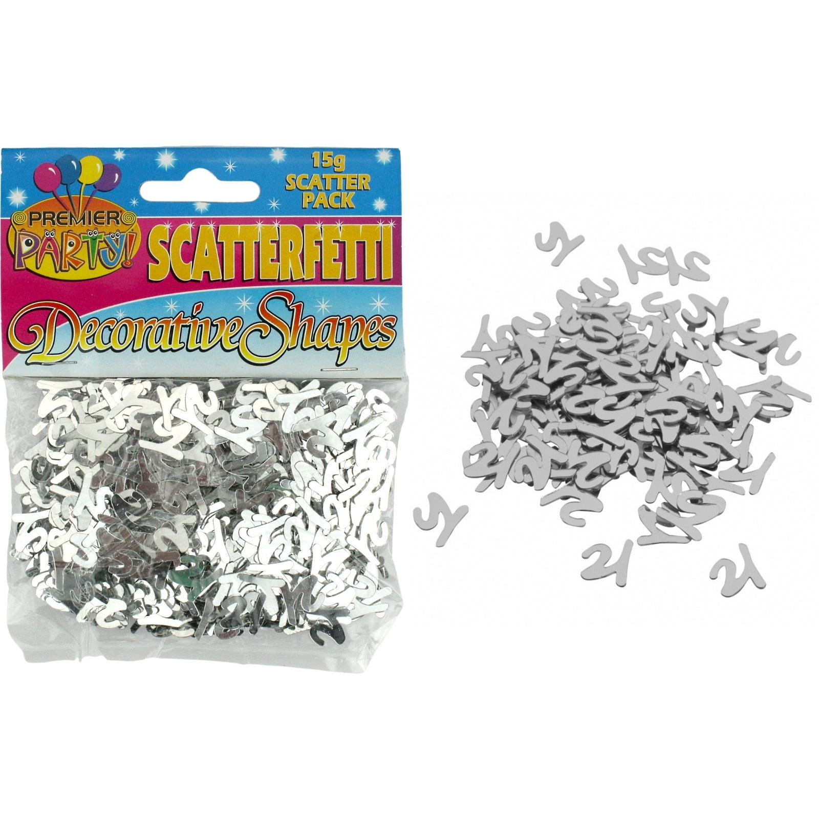 Silver 21st Birthday Confetti/Table Scatters - Discount Party Supplies
