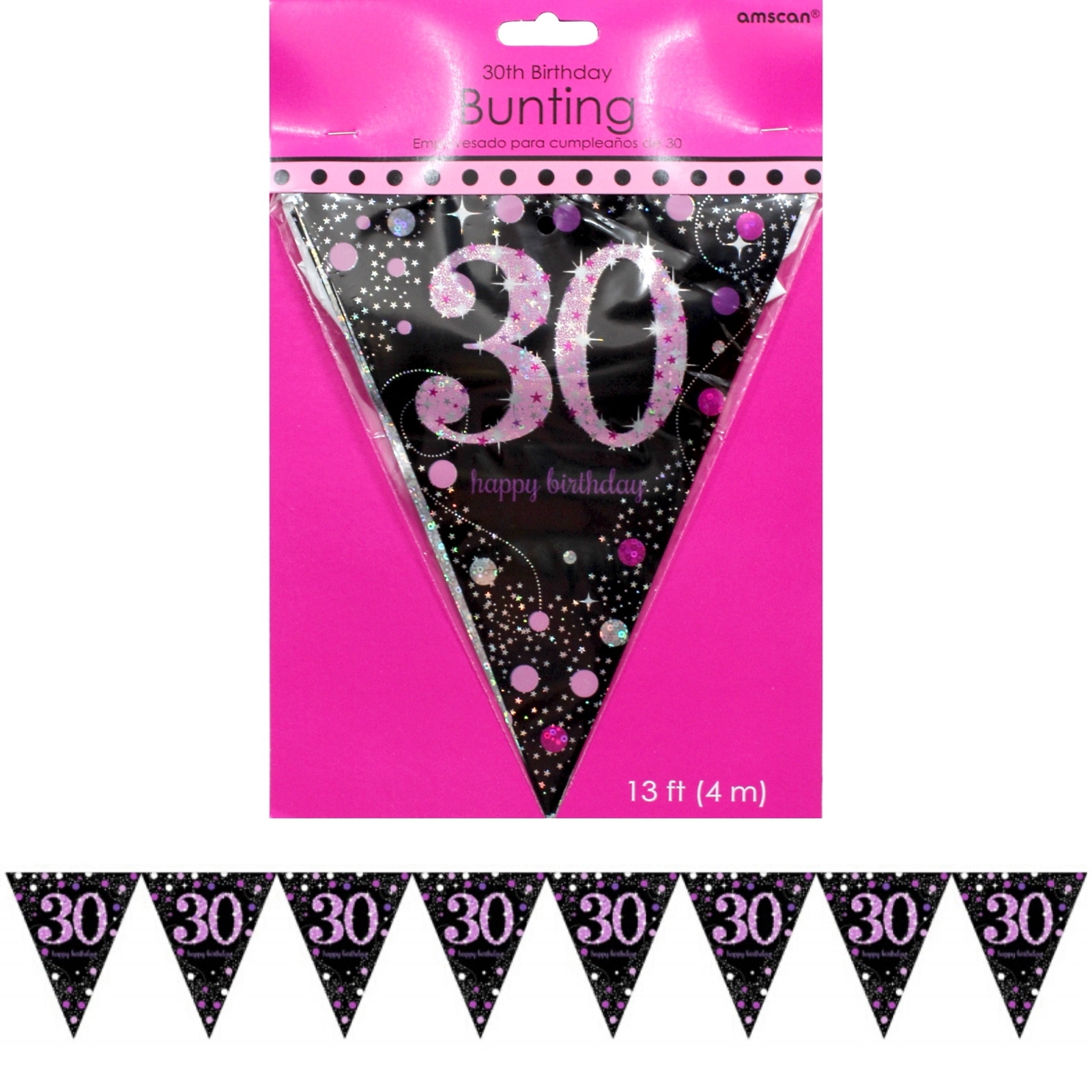 Pink Celebration 30th Birthday Flag Banner | 30th Birthday | Age ...