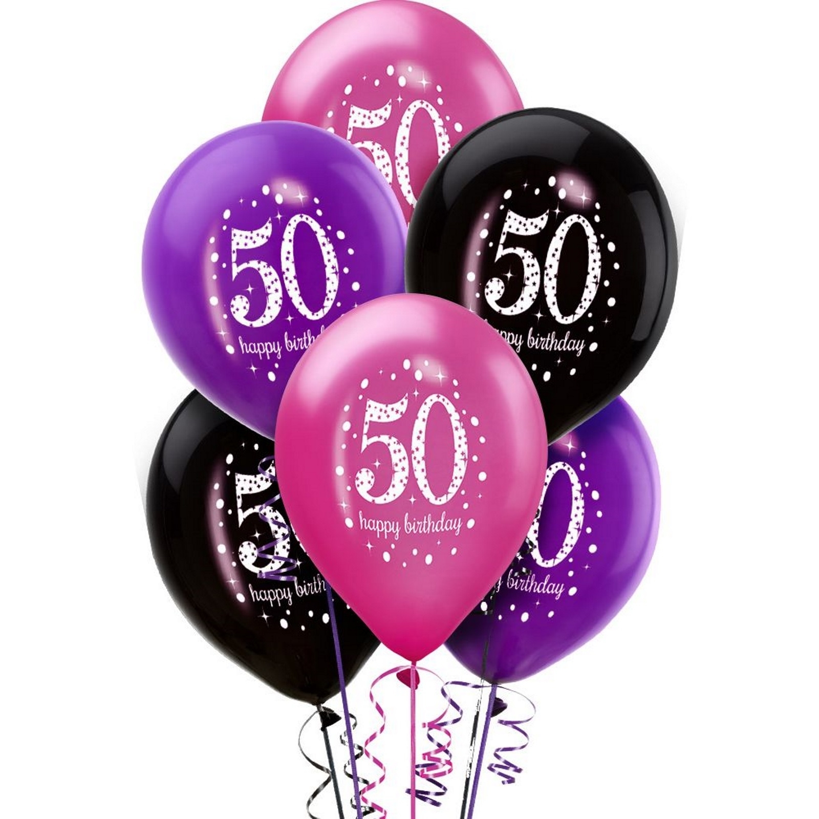 Pink Celebration 50th Birthday Balloons (Pack of 6) - Discount Party ...