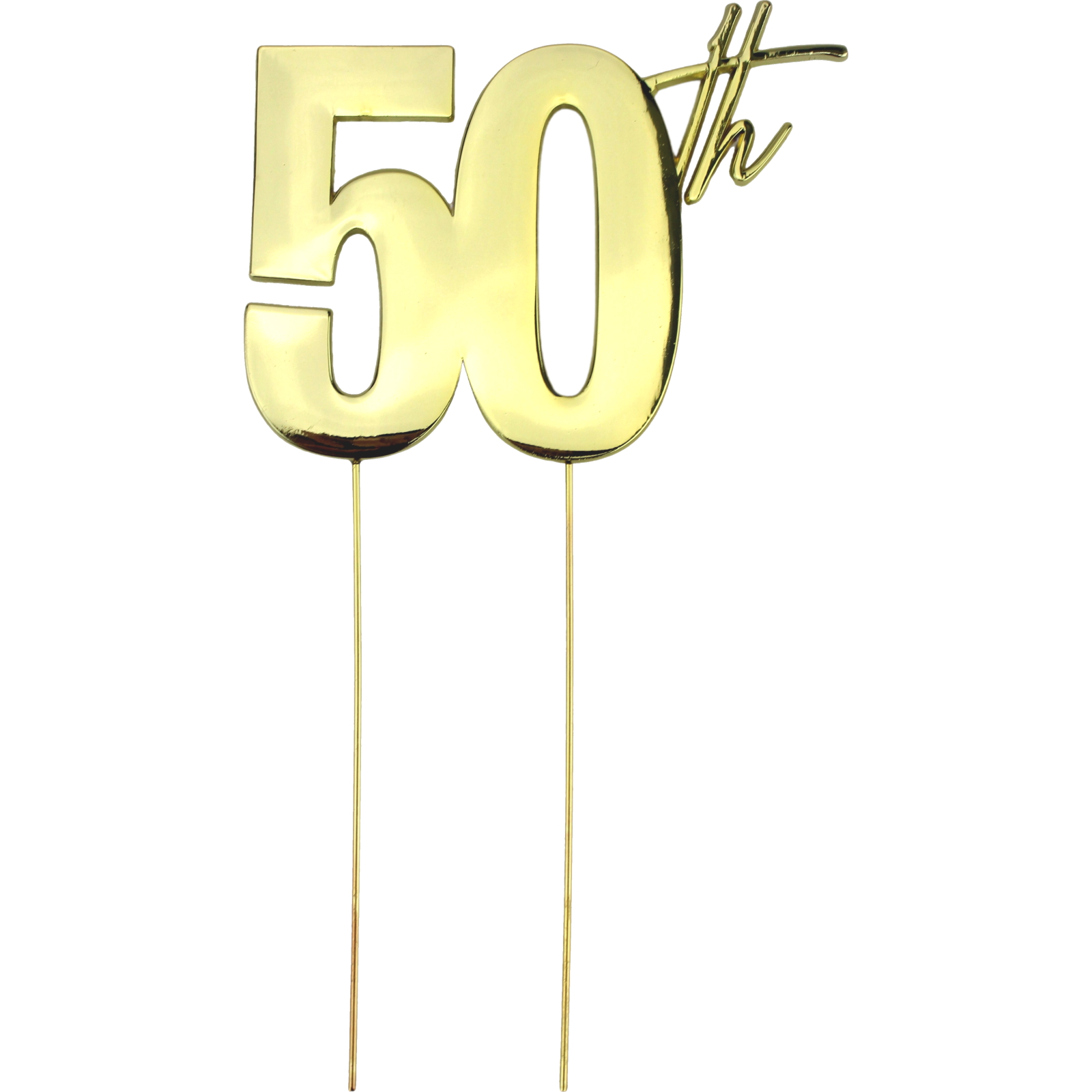 50th Gold Metal Cake Topper - Discount Party Supplies
