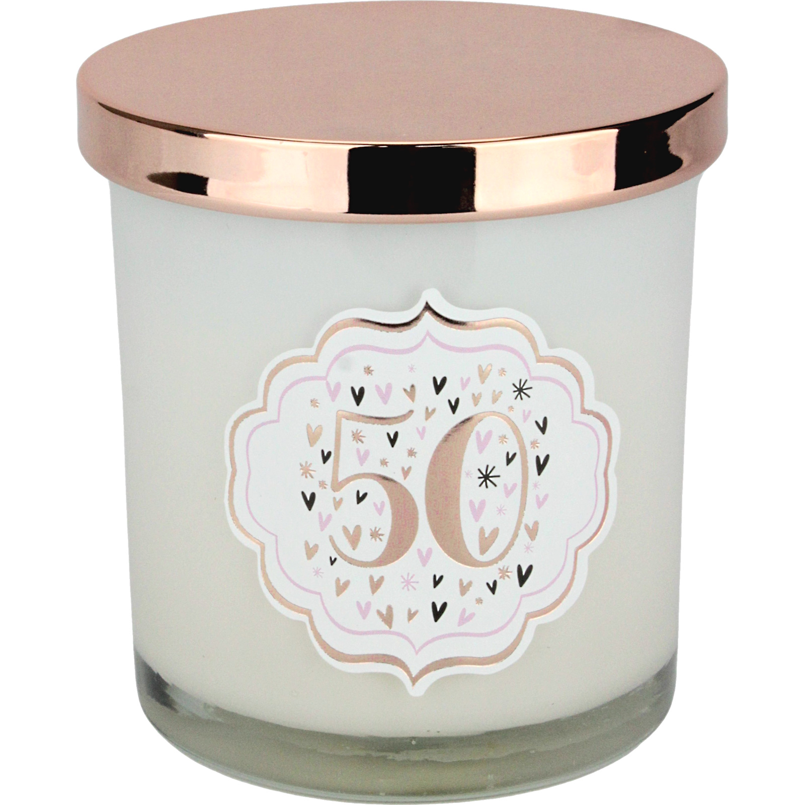 50th Birthday Pastel Hearts Scented Candle | 50th Birthday | Age ...