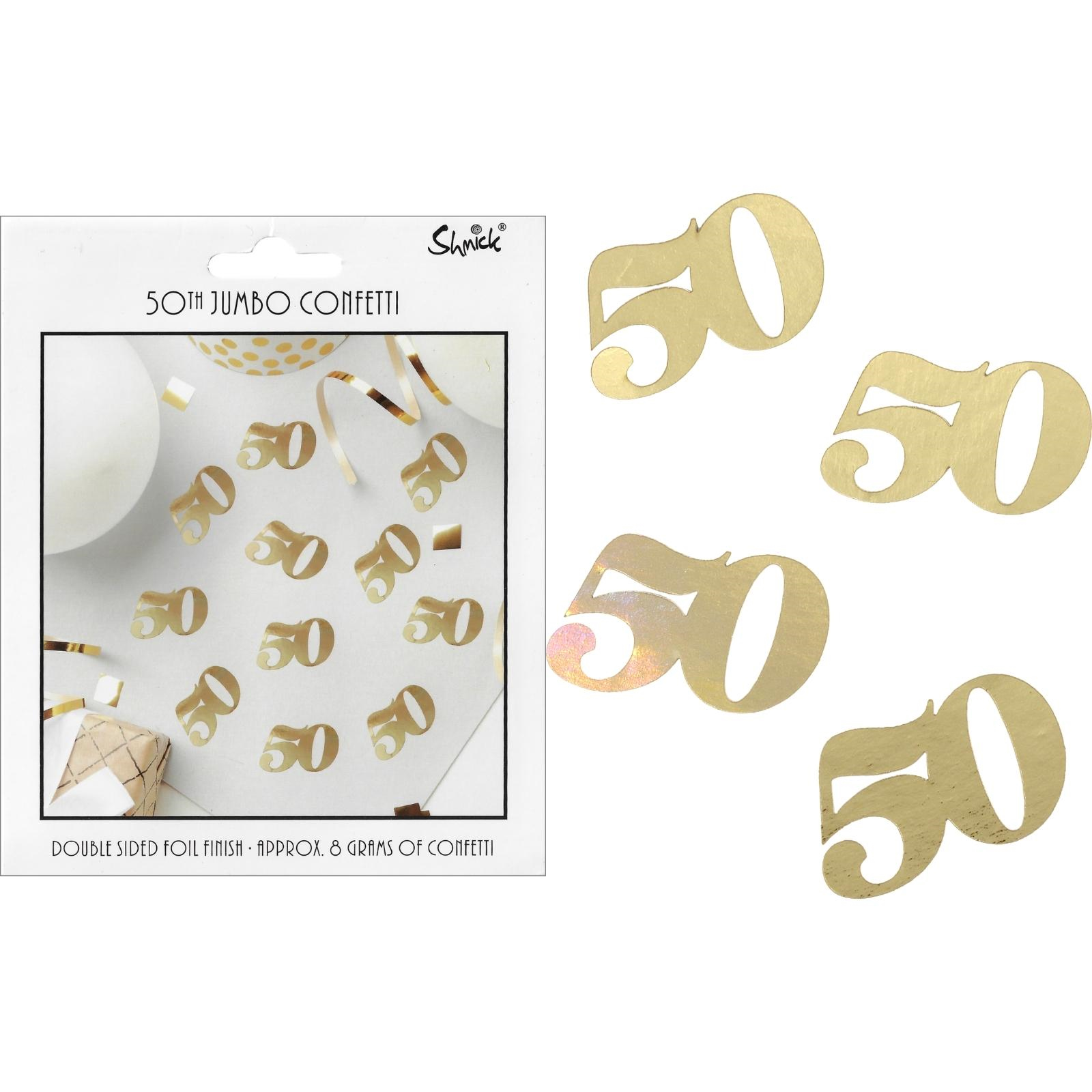 Gold 50th Birthday Jumbo Confetti (8g) - Discount Party Supplies