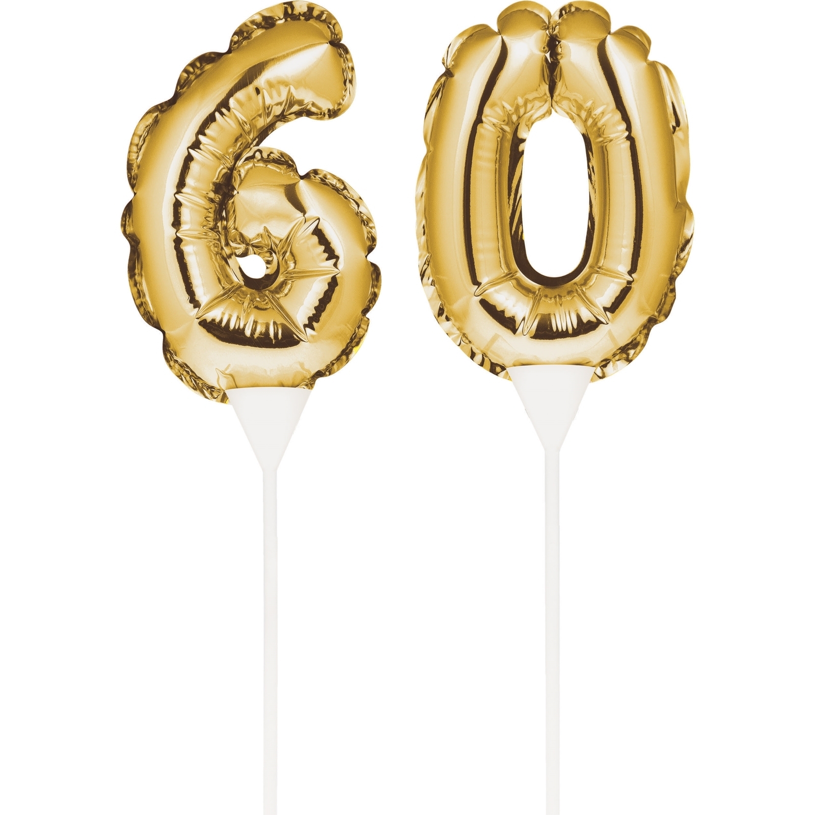 Gold 60 Balloon Cake Topper - Discount Party Supplies