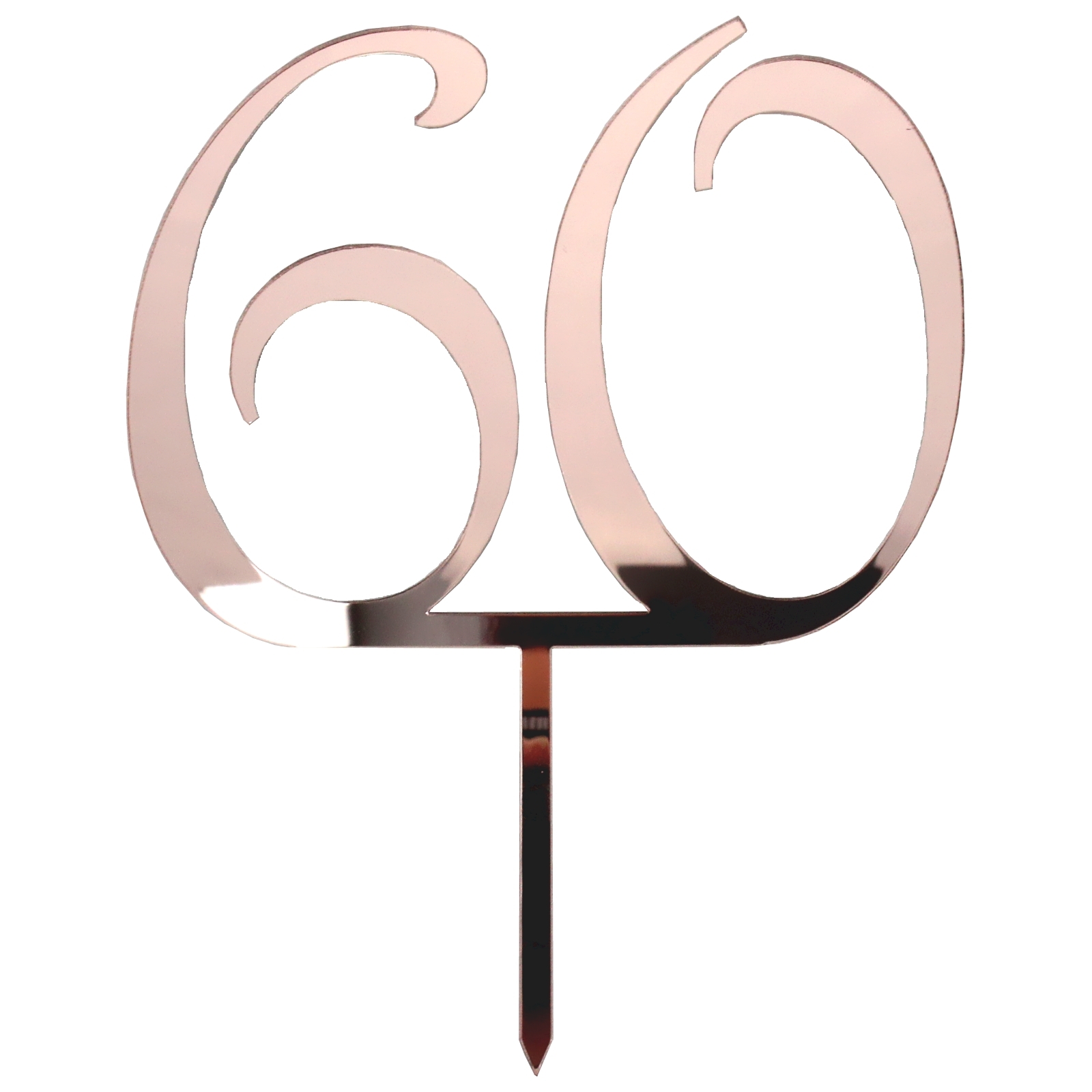 60 Rose Gold Mirror Cake Topper | 60th Birthday | Age Birthday Party ...