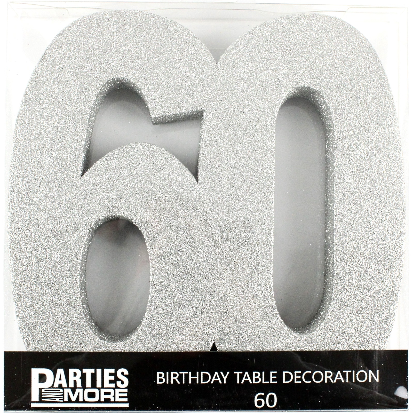 Silver Foam Glitter 60 Decoration | 60th Birthday | Age Birthday Party ...