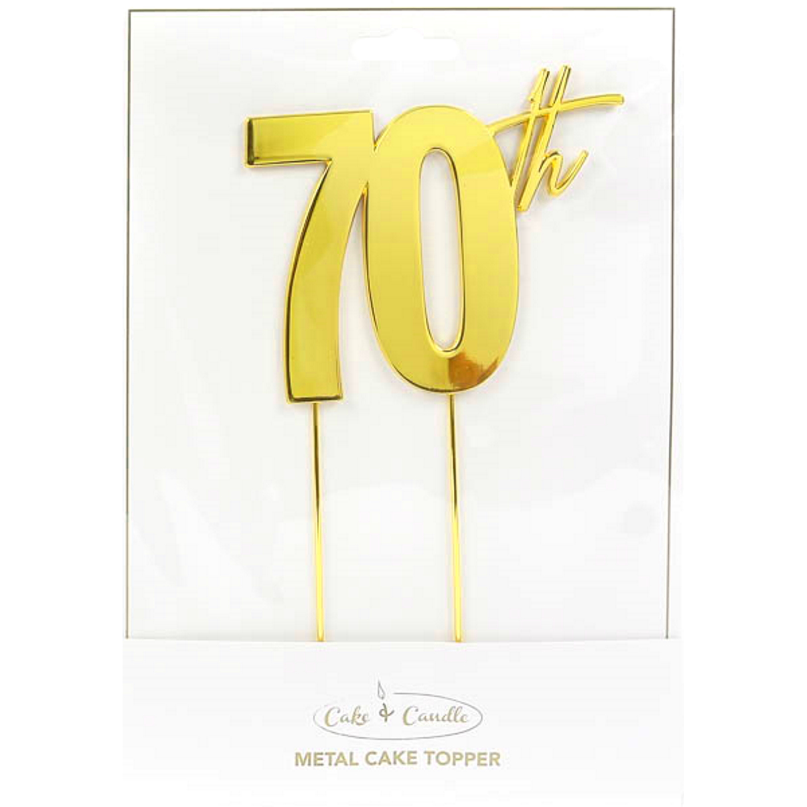 70th Gold Metal Cake Topper | 70th Birthday Party Supplies | Age ...