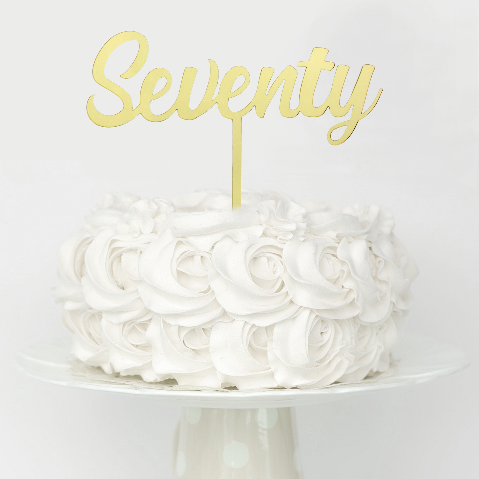 Seventy Gold Acrylic Cake Topper | 70th Birthday Party Supplies | Age ...