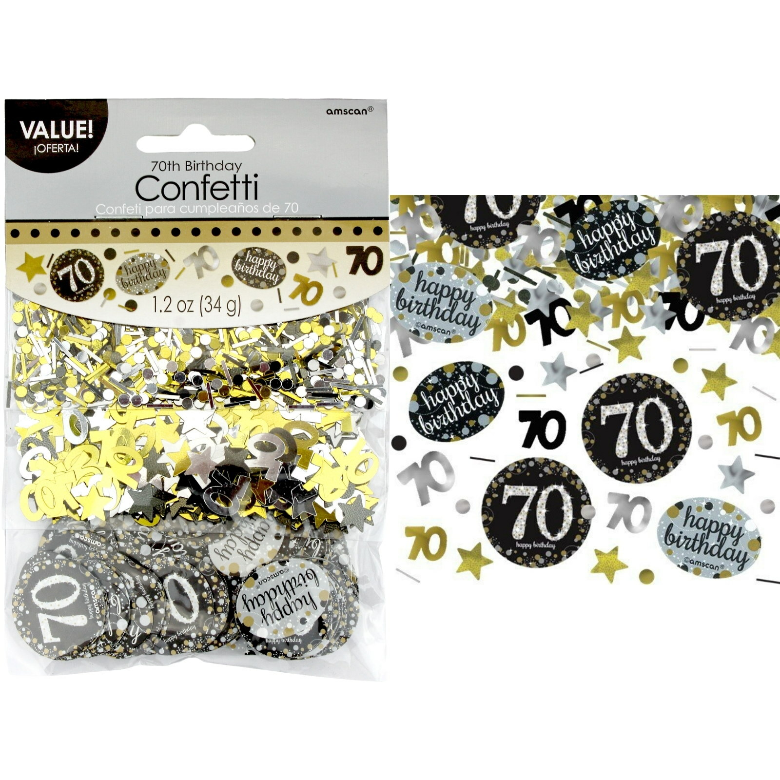 Sparkling Celebration 70th Birthday Confetti/Table Scatters - Discount ...