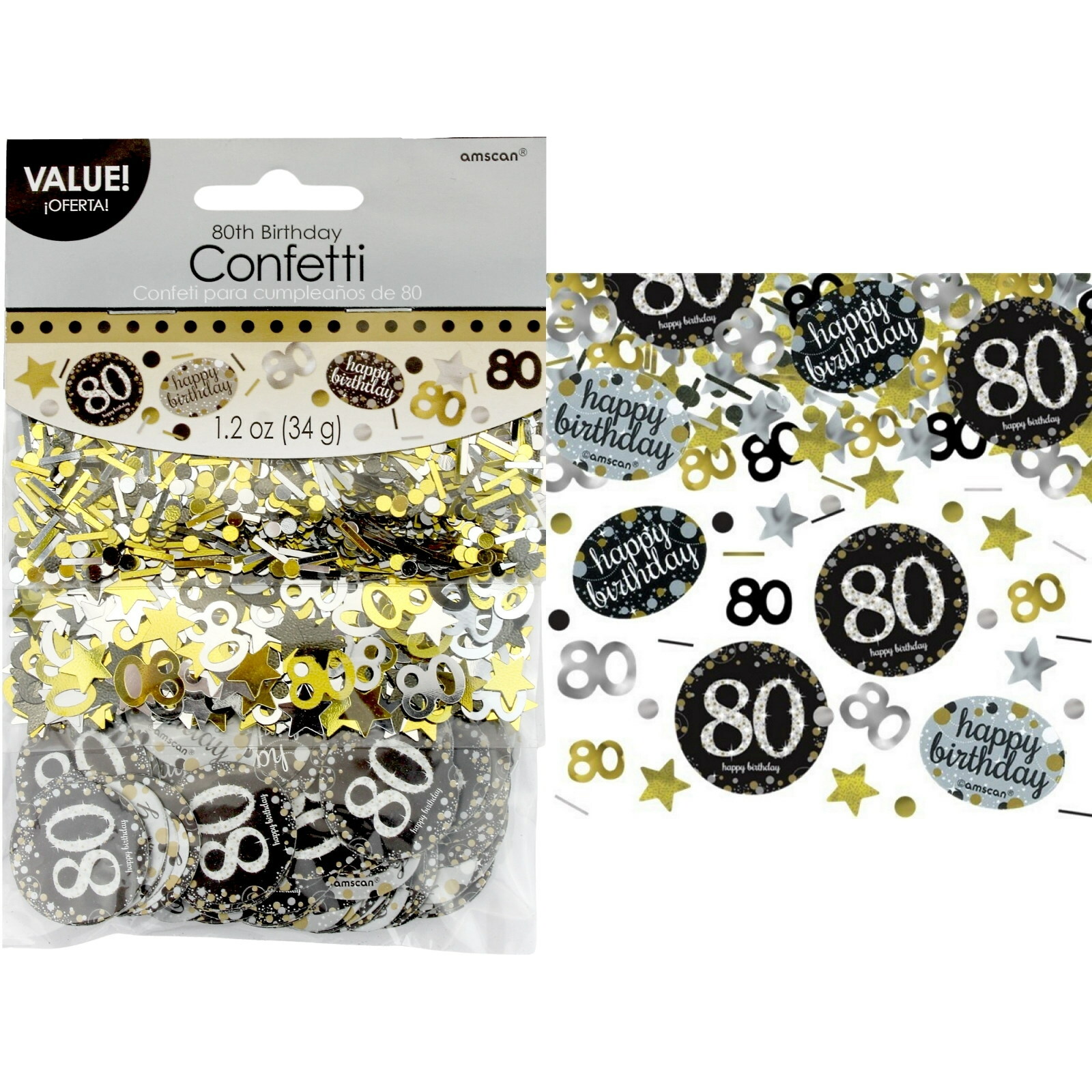Sparkling Celebration 80th Birthday Confetti/Table Scatters | 80th ...