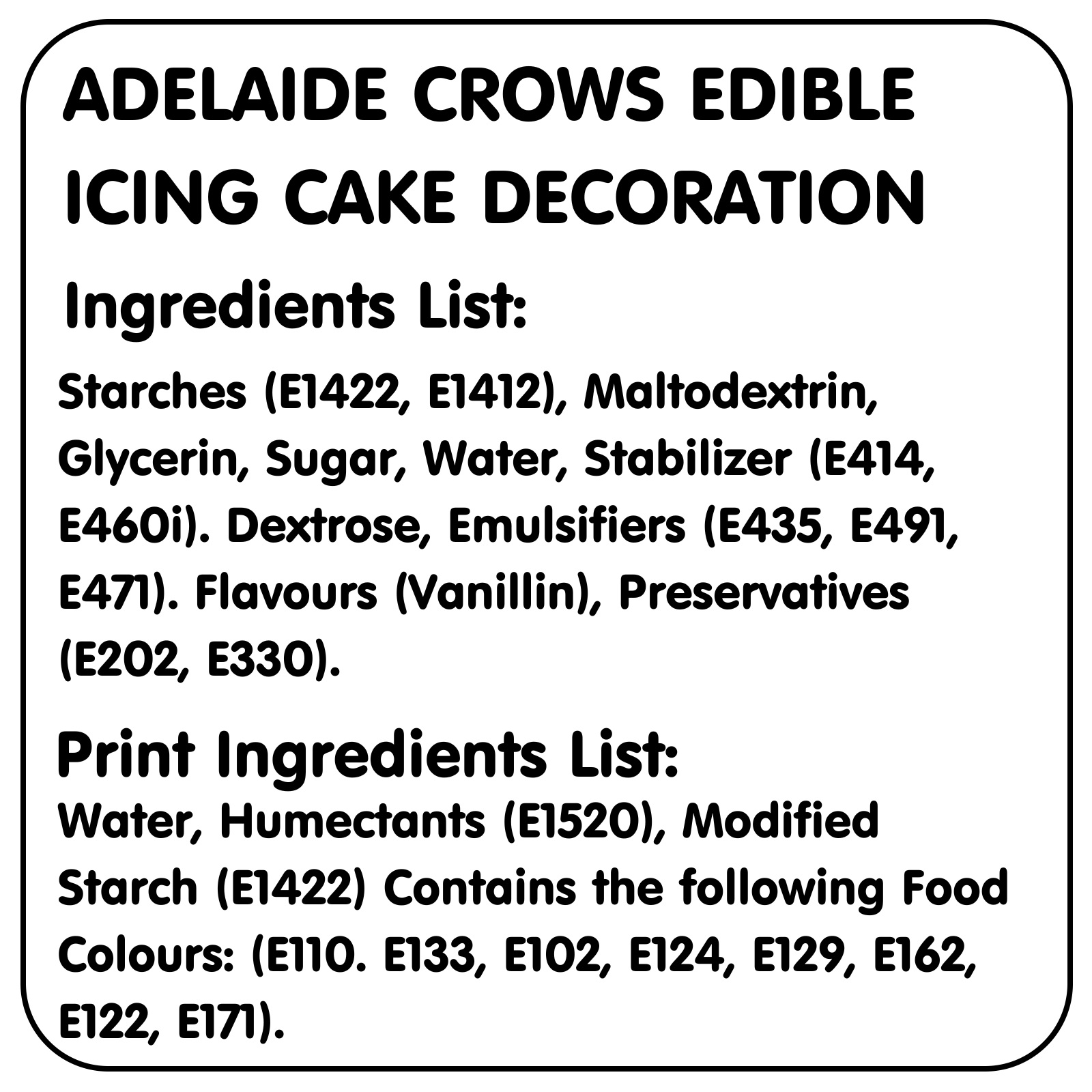 Adelaide Football Club Round Edible Icing Cake Decoration | Edible Cake ...