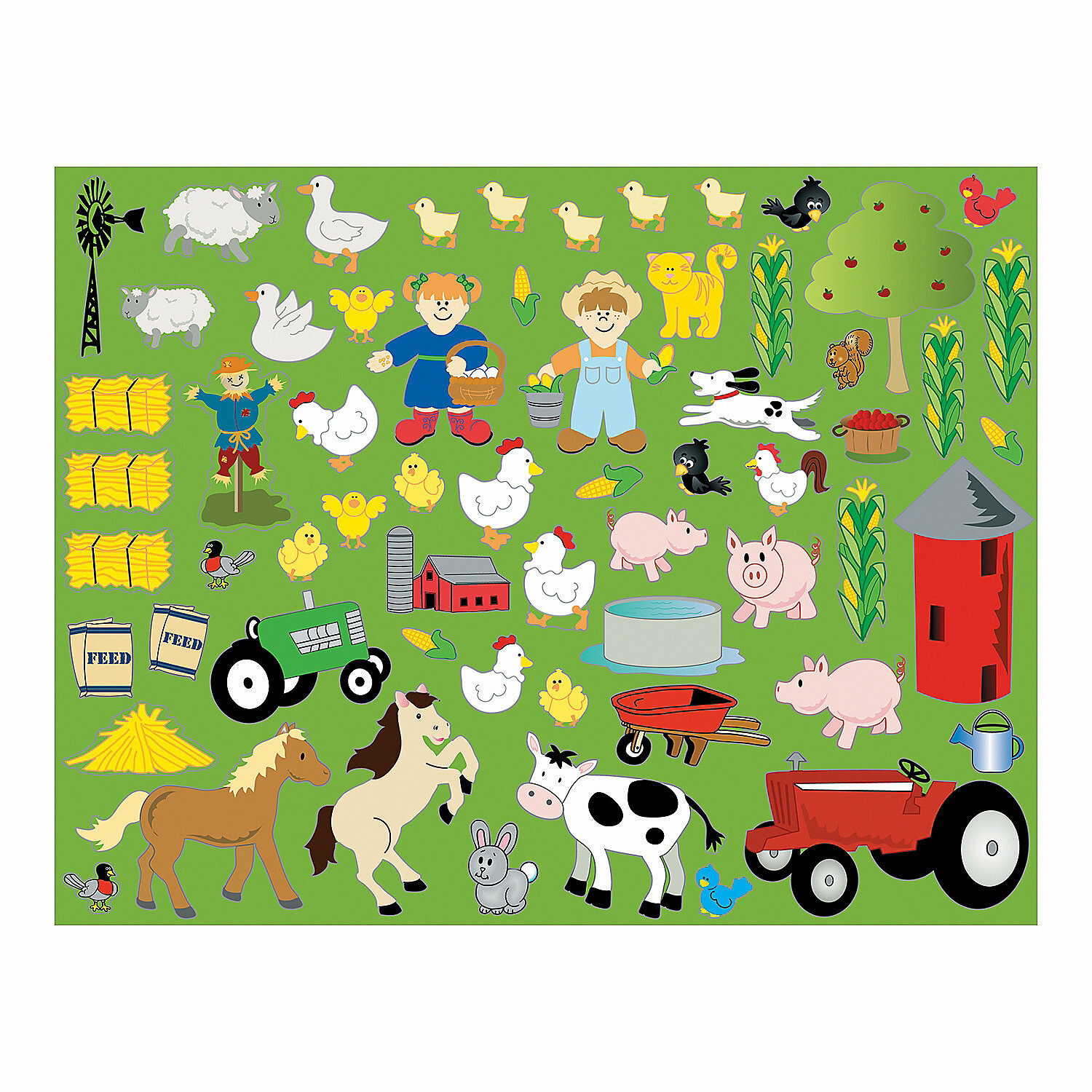 Farm Animal Sticker Scenes (Set of 12) | Barnyard Animals | Boys and ...
