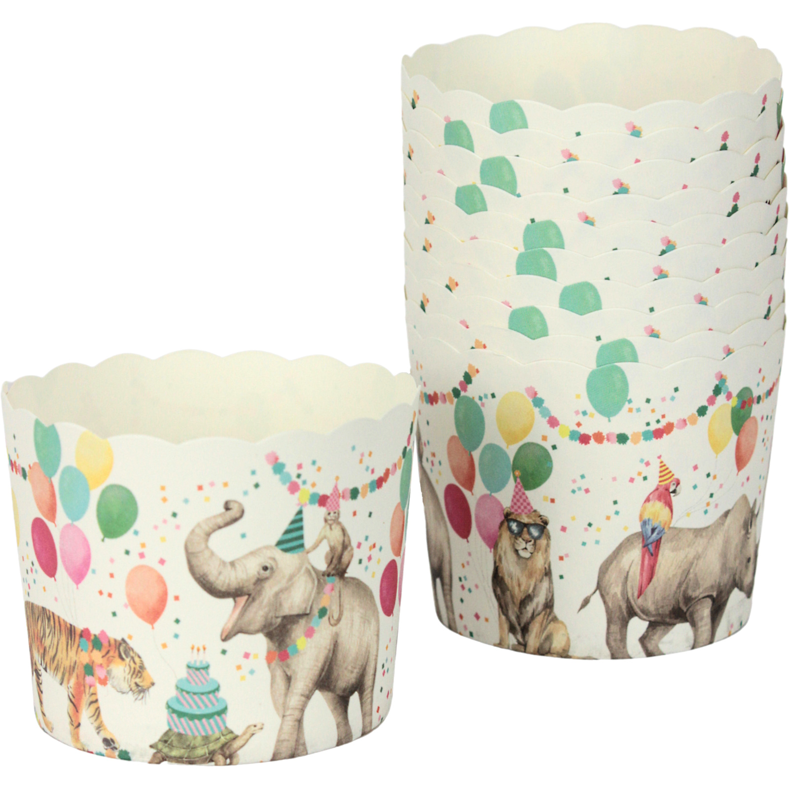 Wild Party Animals Baking Cups (Pack of 12) - Discount Party Supplies