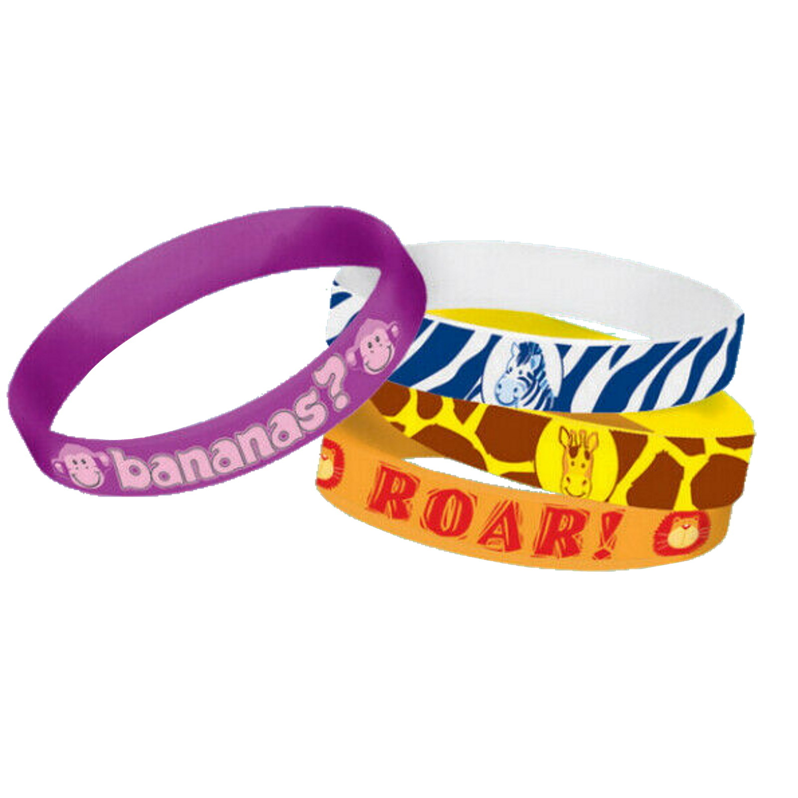 Jungle Animals Wristbands (Pack of 4) - Discount Party Supplies