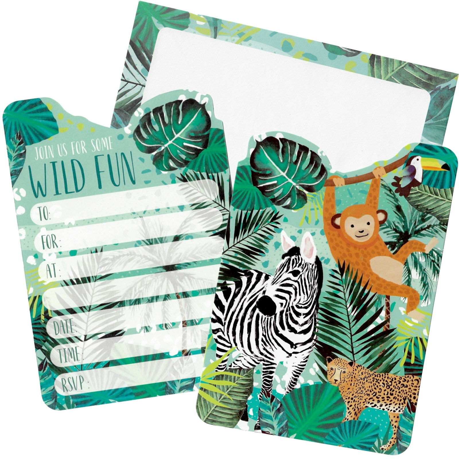 Wild Jungle Party Invitations (Pack of 8) | Wild Jungle | Jungle ...