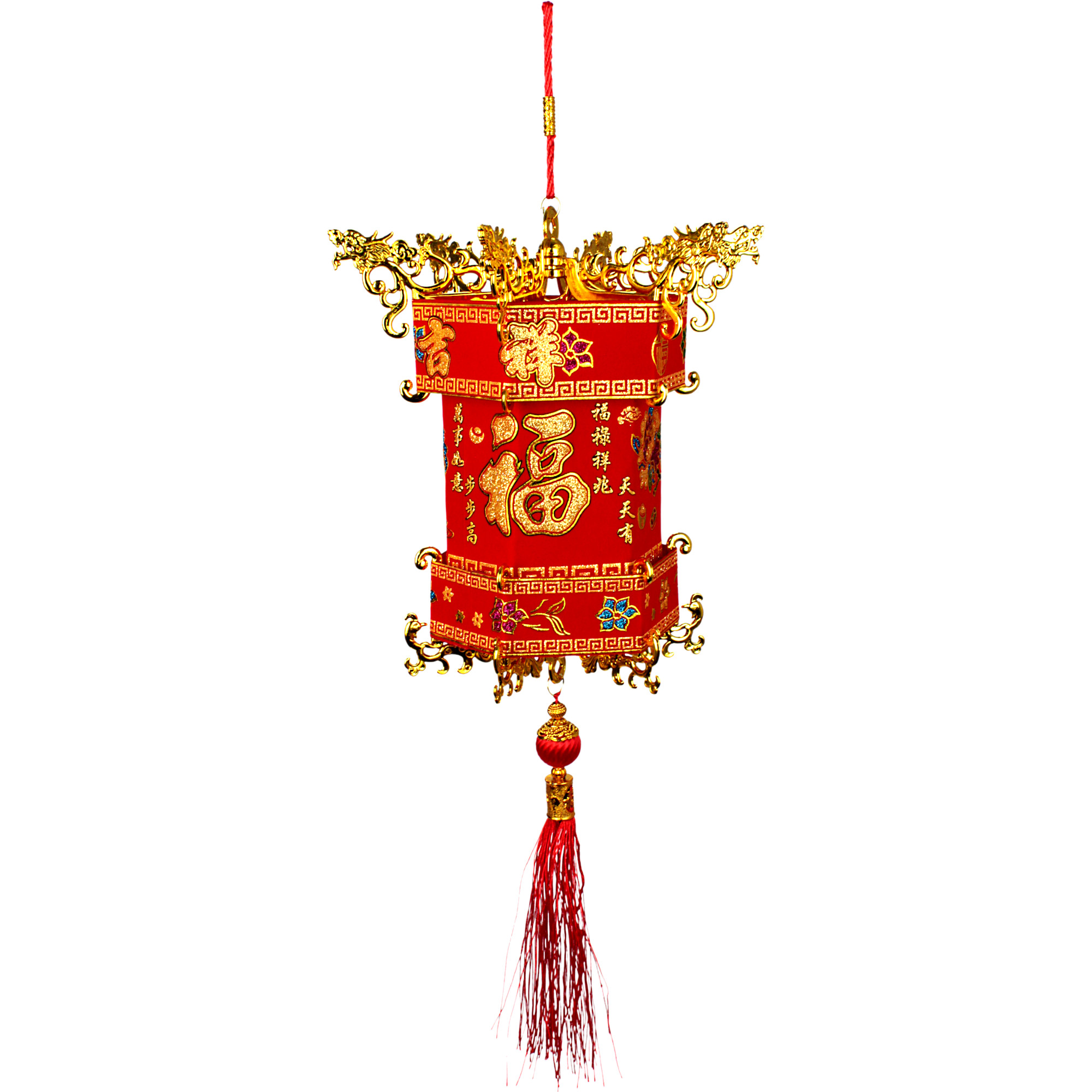 Foldable Red Chinese New Year Lantern With Tassel - Discount Party Supplies