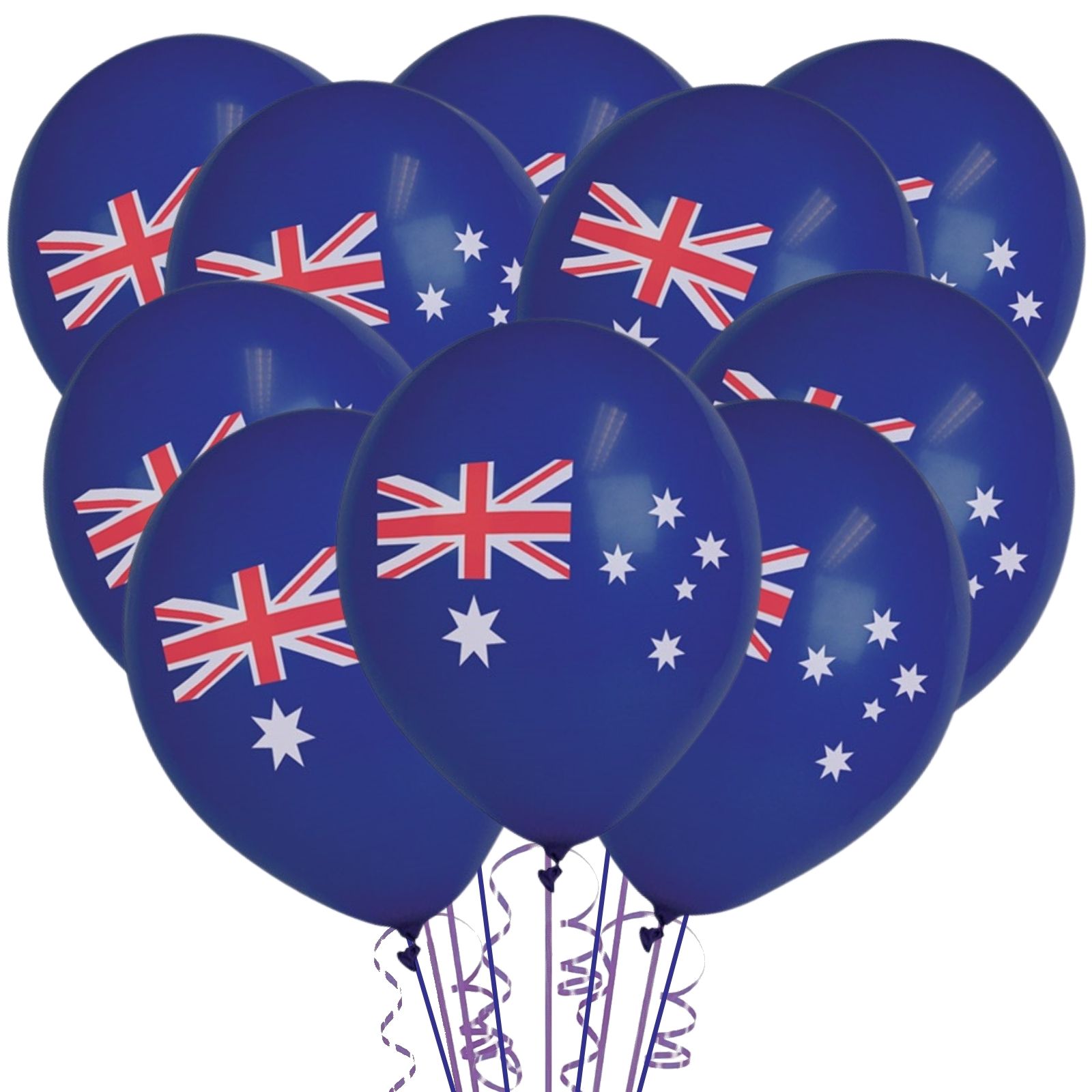 Australian Flag Latex Balloons 30cm (Pack of 10) - Discount Party Supplies