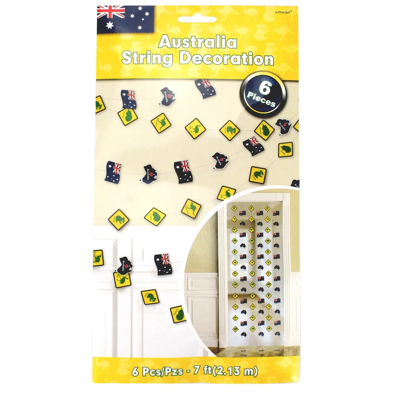 Australian Flag String Decorations (Pack of 6) - Discount Party Supplies