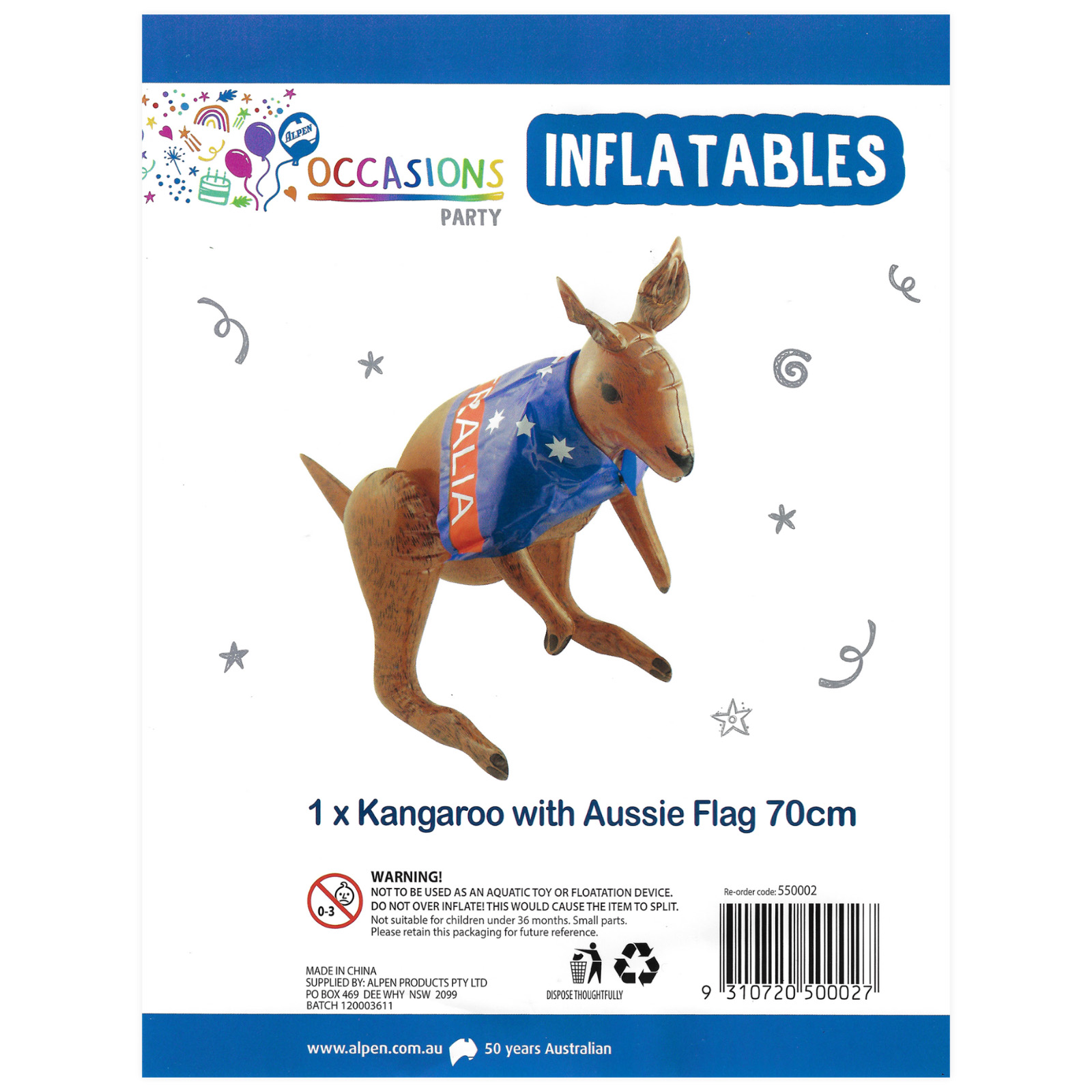 Inflatable Kangaroo With Aussie Flag | Celebrate Australia | Occasion ...