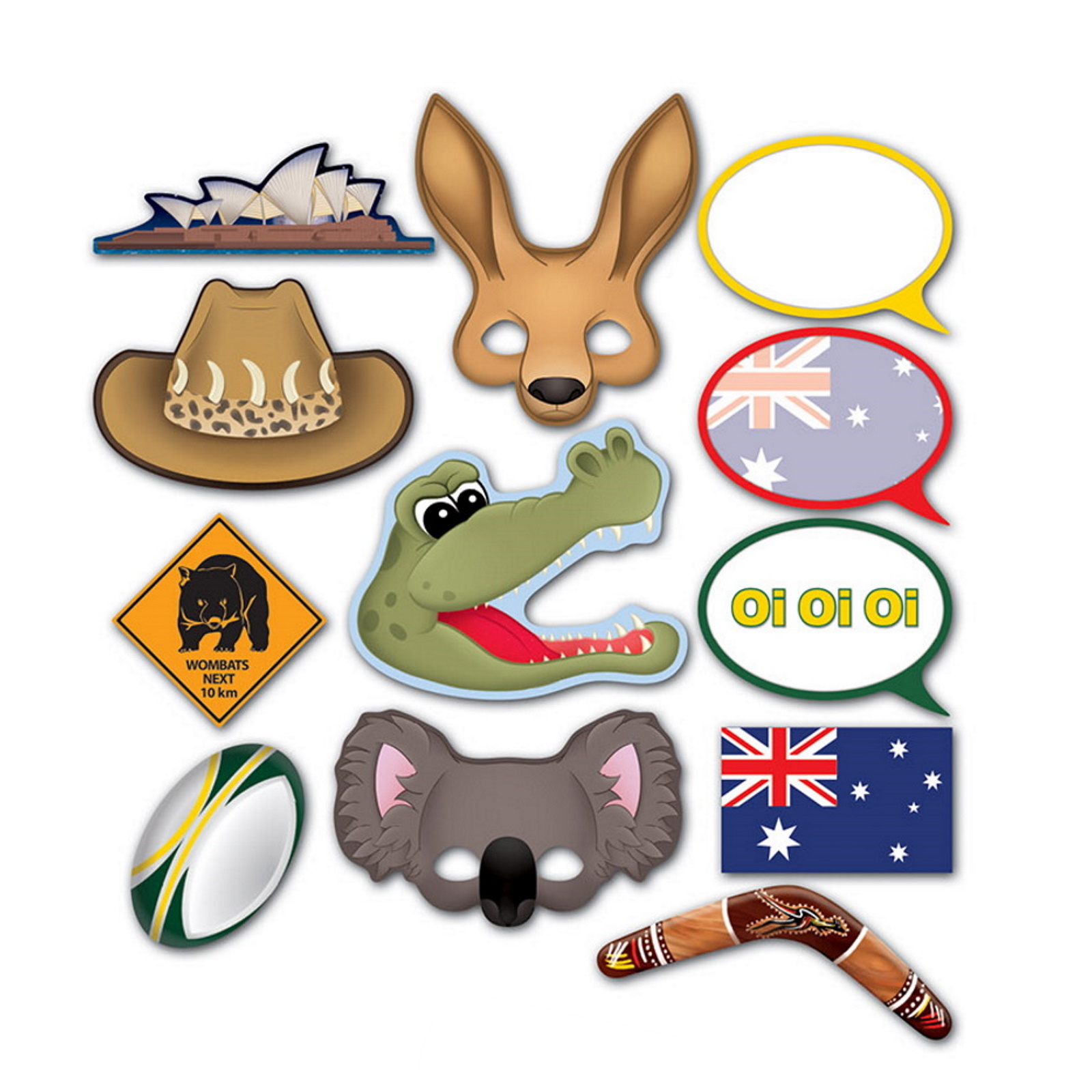 Australian Photo Prop Signs (Pack of 12) | Celebrate Australia Party ...
