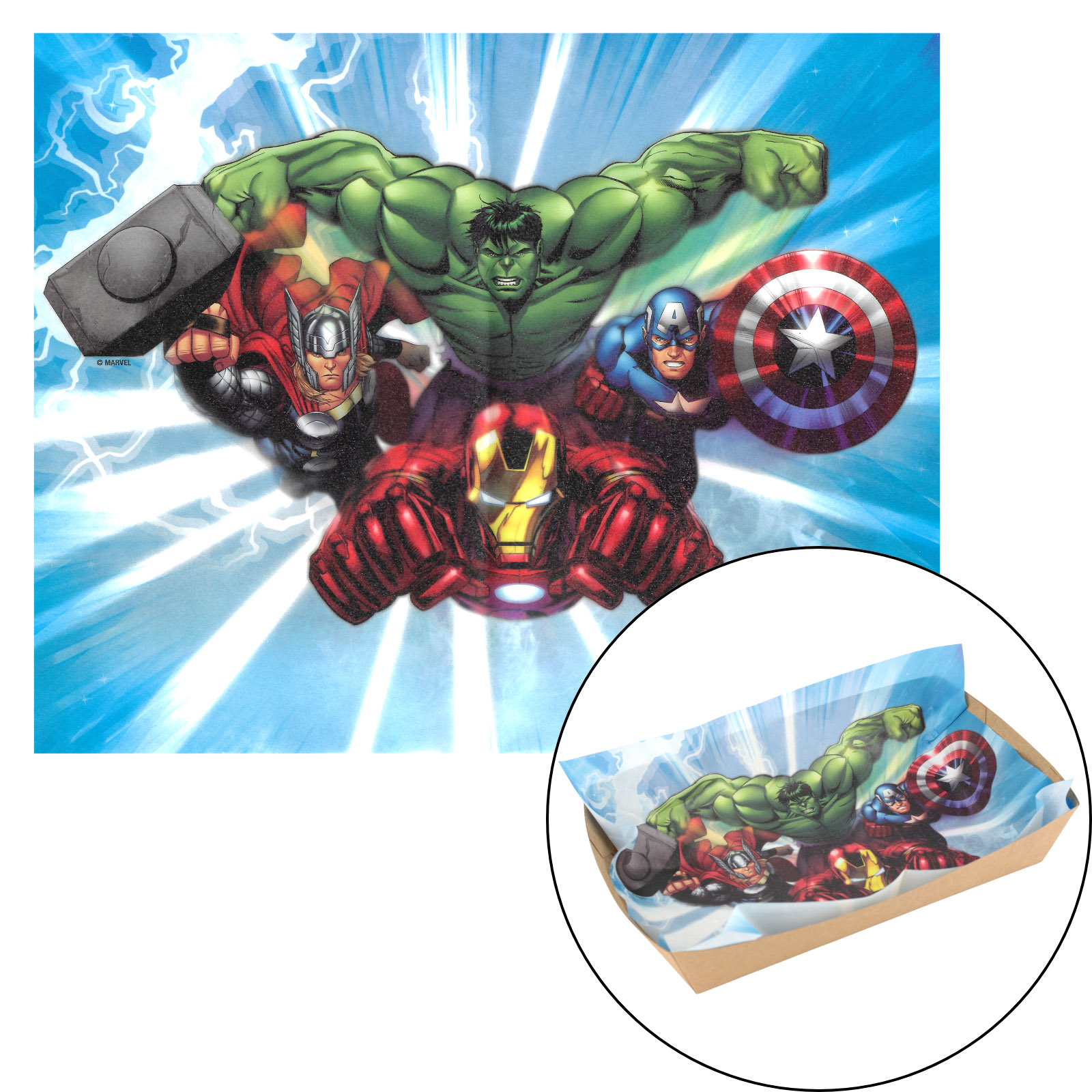 Marvel Avengers Superhero Grease Proof Paper Plate / Tray Liners (8 ...
