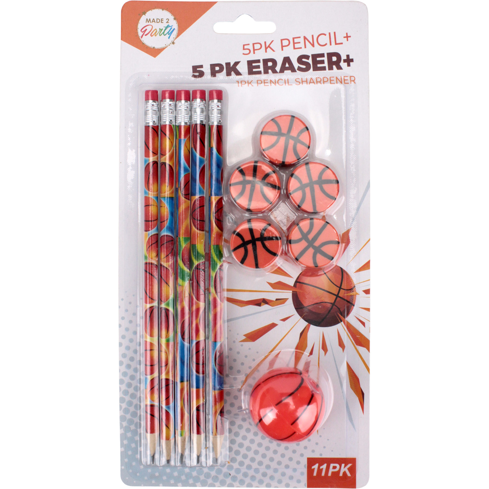Basketball Pencil Set (Pack of 11) - Discount Party Supplies