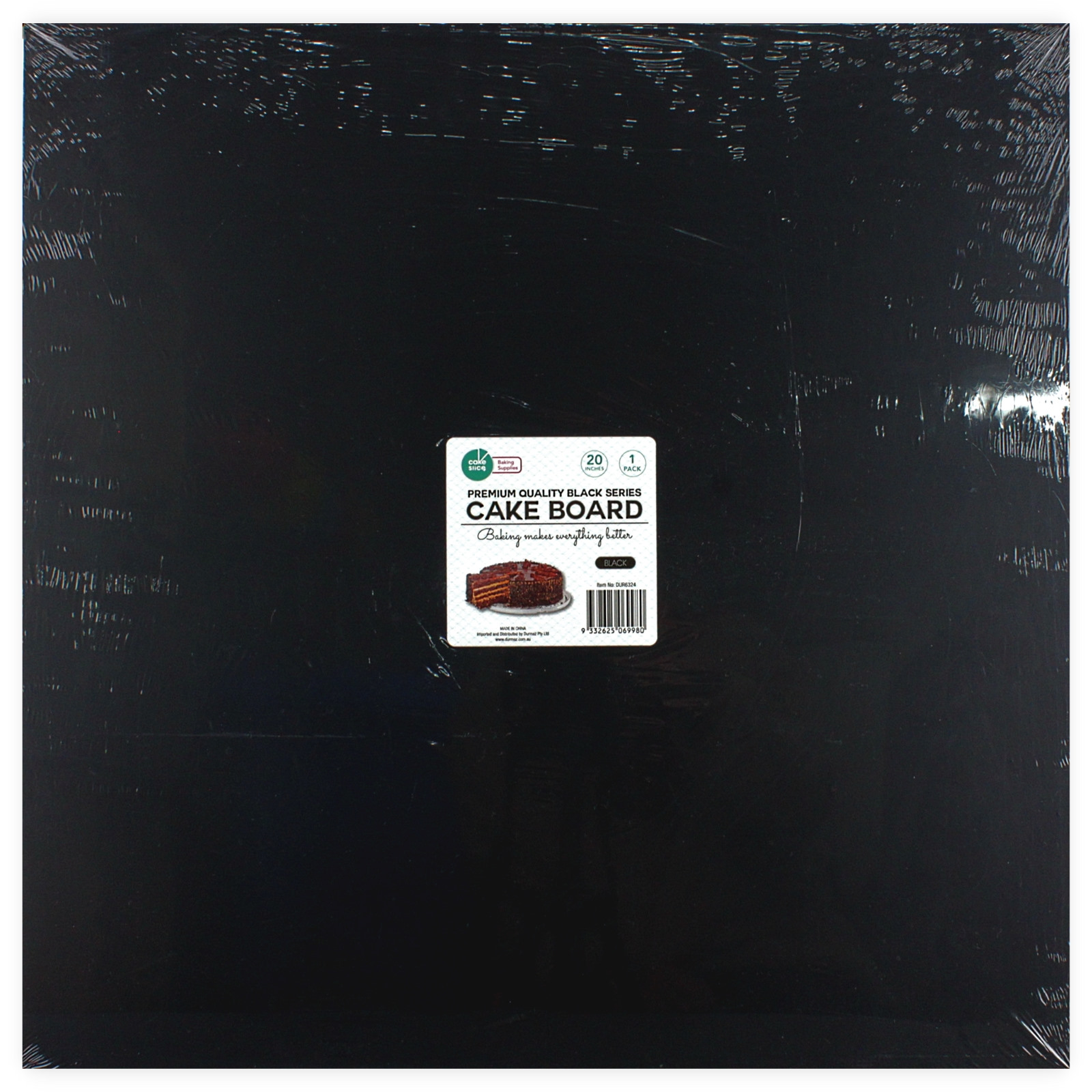 Square Black Cake Board 51cm - Discount Party Supplies