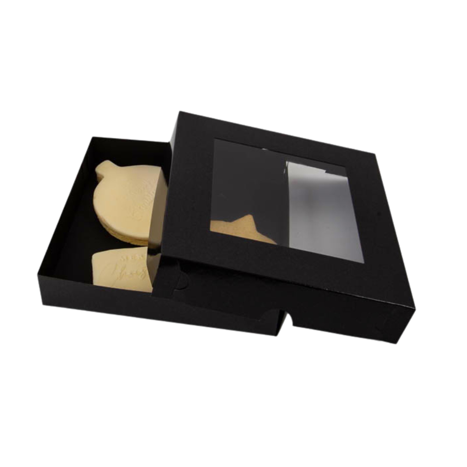 Coo Kie Small Black Square Cookie / Chocolate Box With Window 15.5cm ...