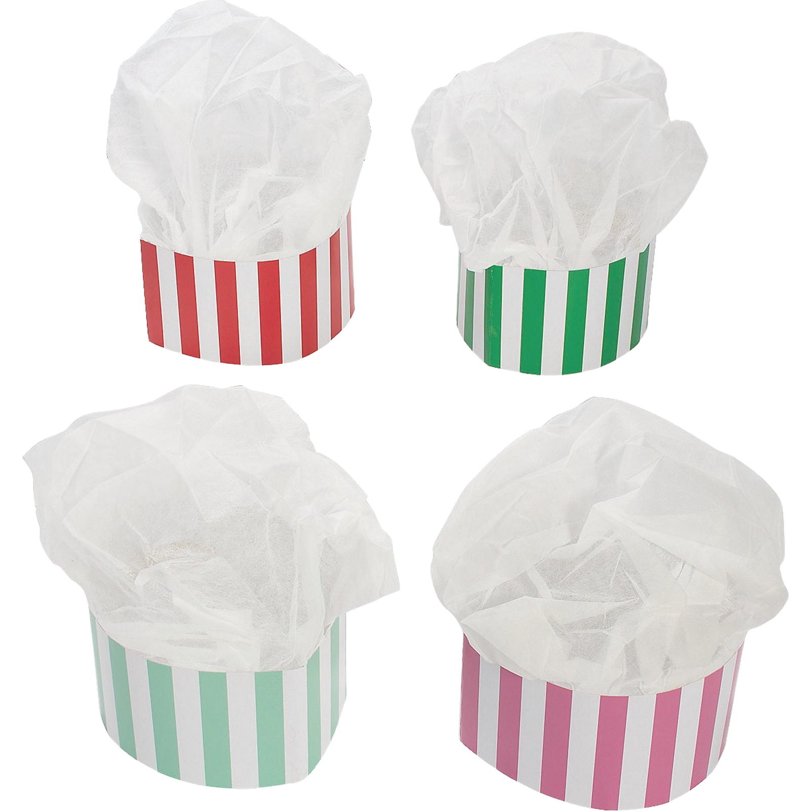 Assorted Striped Kids Chef Hats (Pack of 12) - Discount Party Supplies