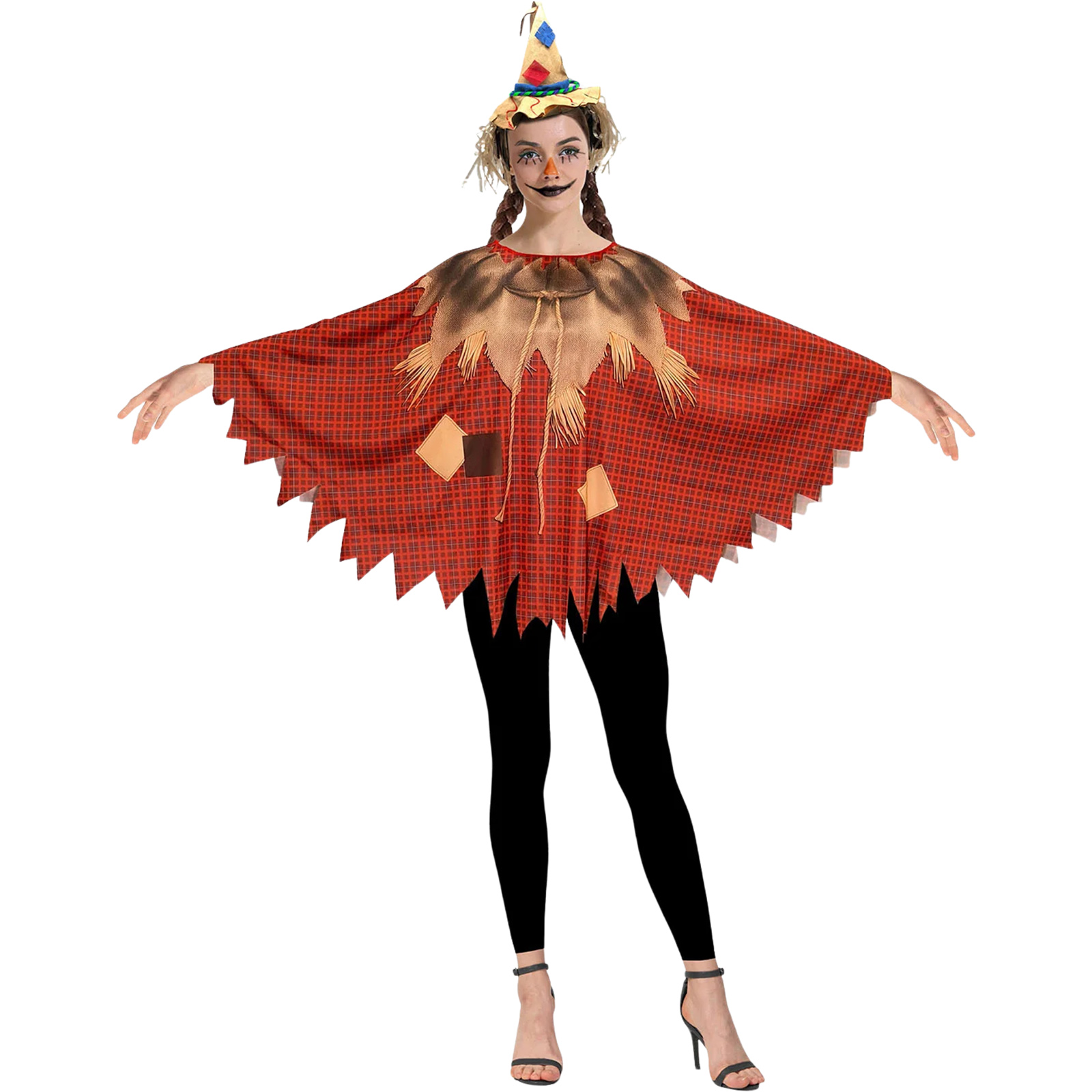 Adult Scarecrow Cape Poncho Costume One Size - Discount Party Supplies