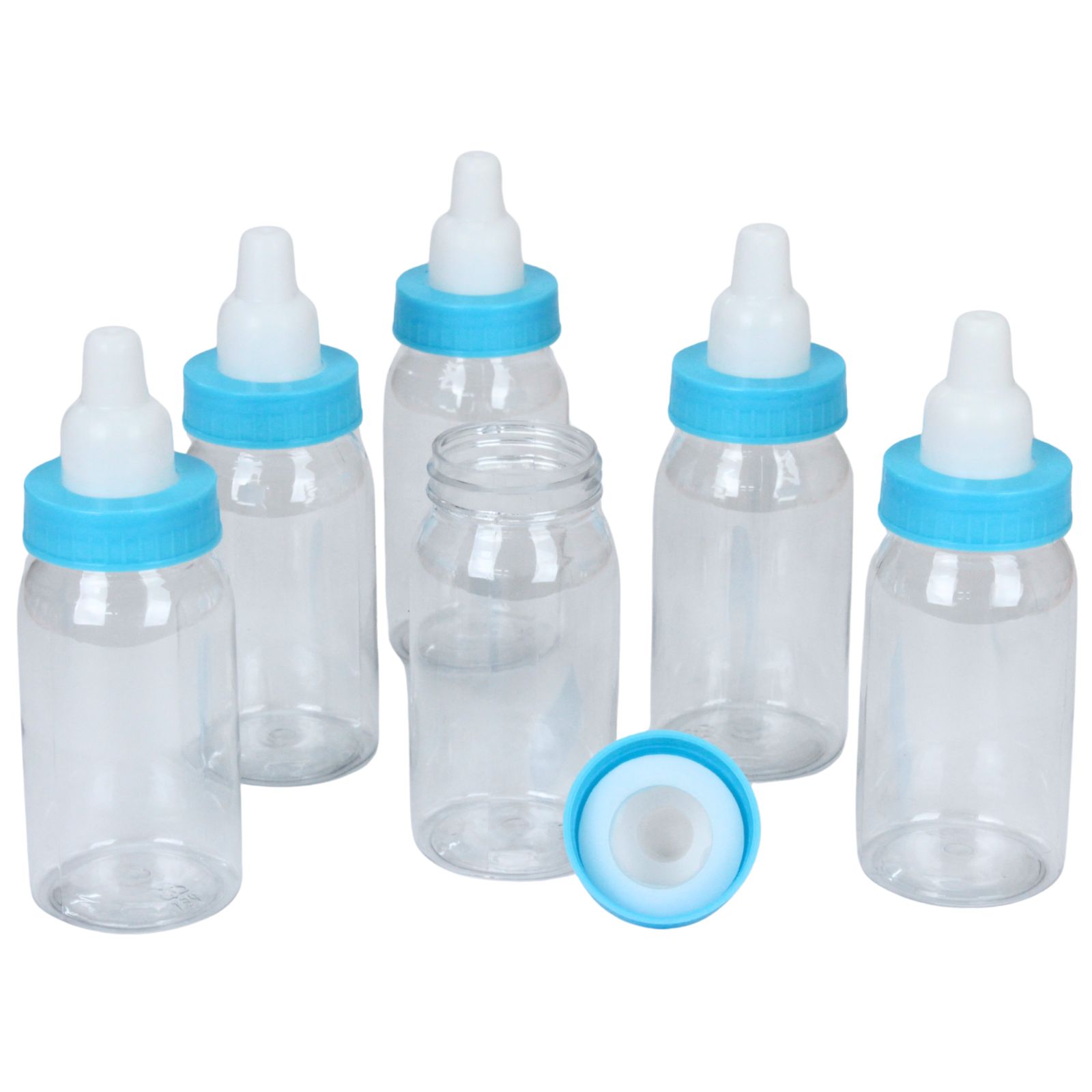 Light Blue Fillable Baby Bottles (Pack of 6) - Discount Party Supplies