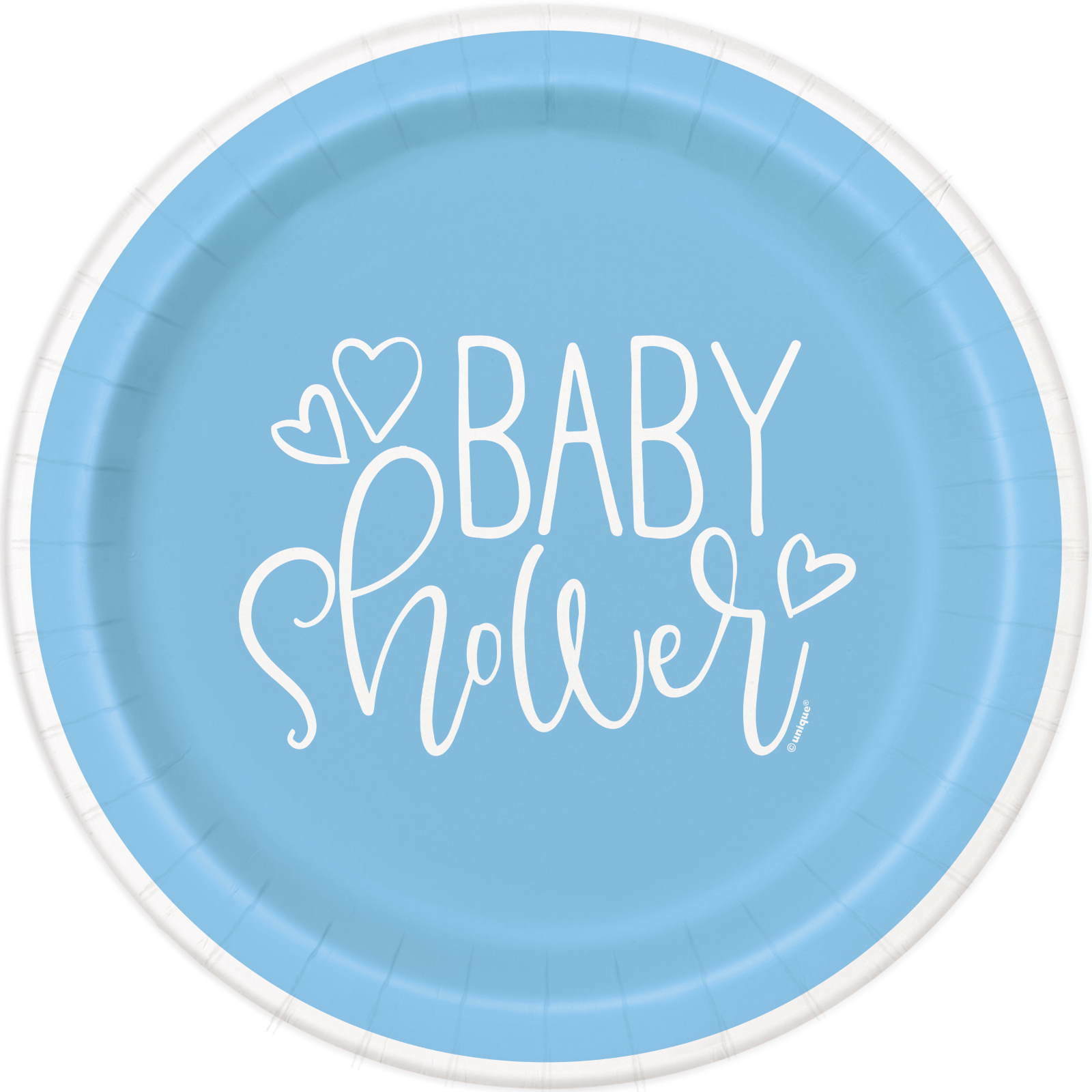 Blue Hearts Baby Shower Large Paper Plates (Pack of 8) - Discount Party ...