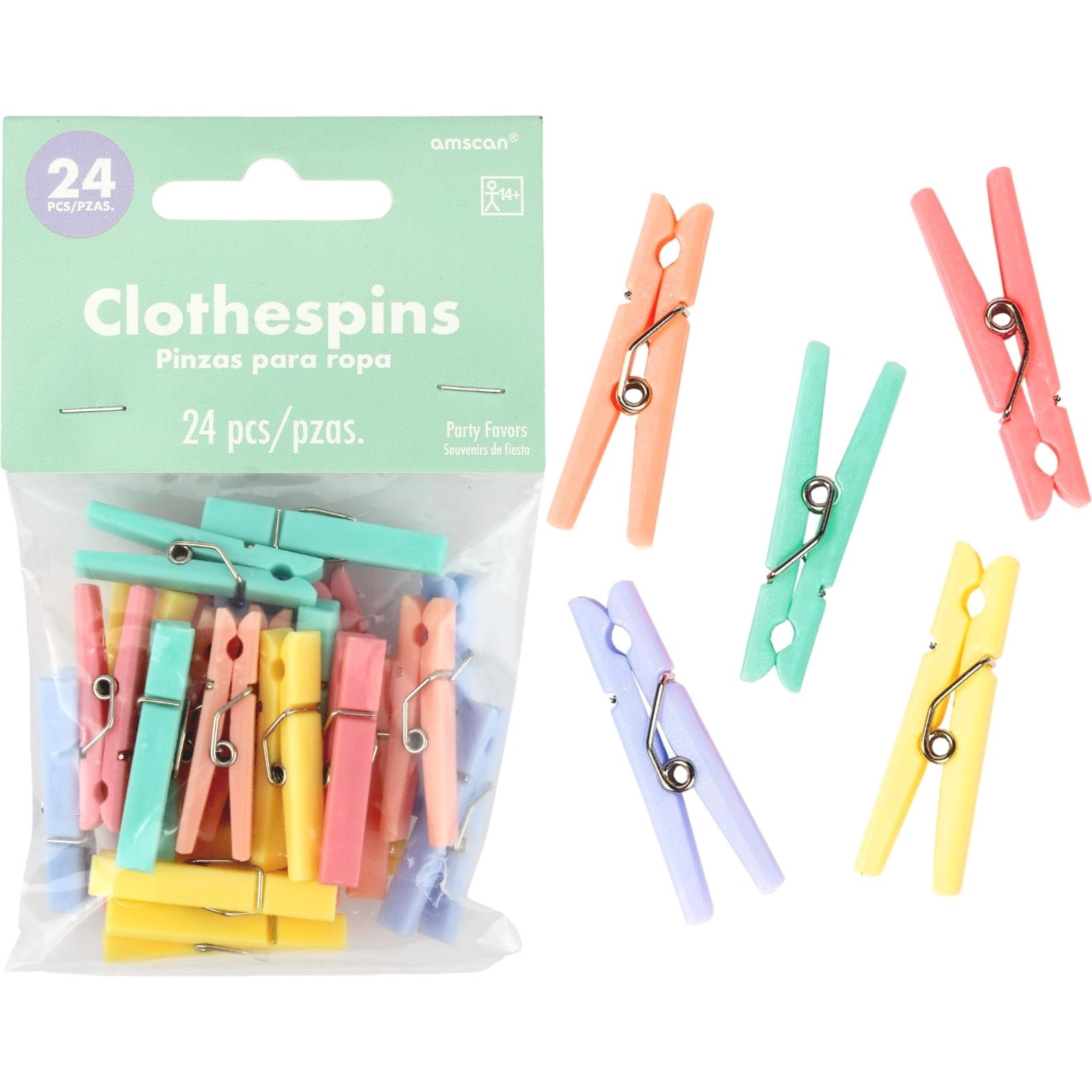 Mini Pastel Clothes Pegs (Pack of 24) | Discount Party Supplies ...