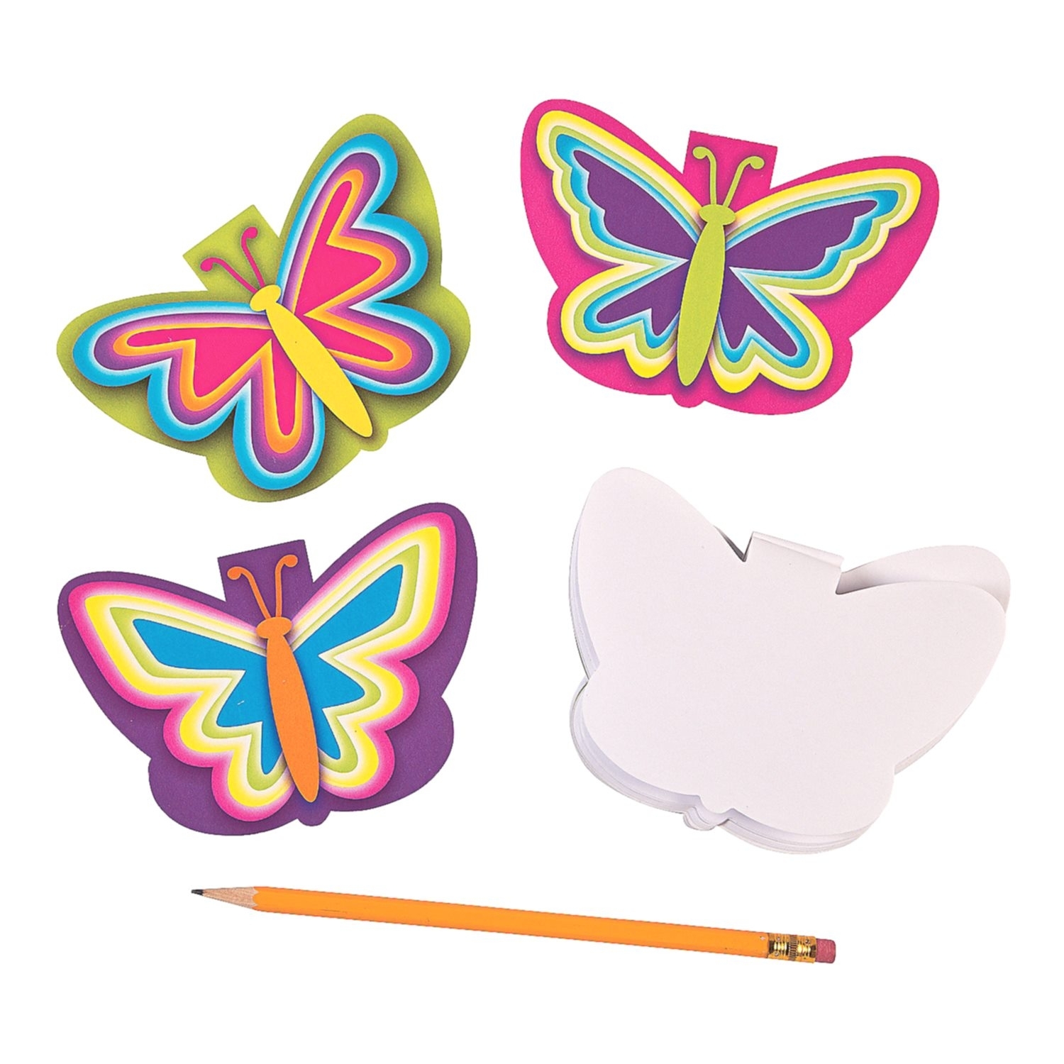 Neon Butterfly Notepads (Pack of 12) - Discount Party Supplies