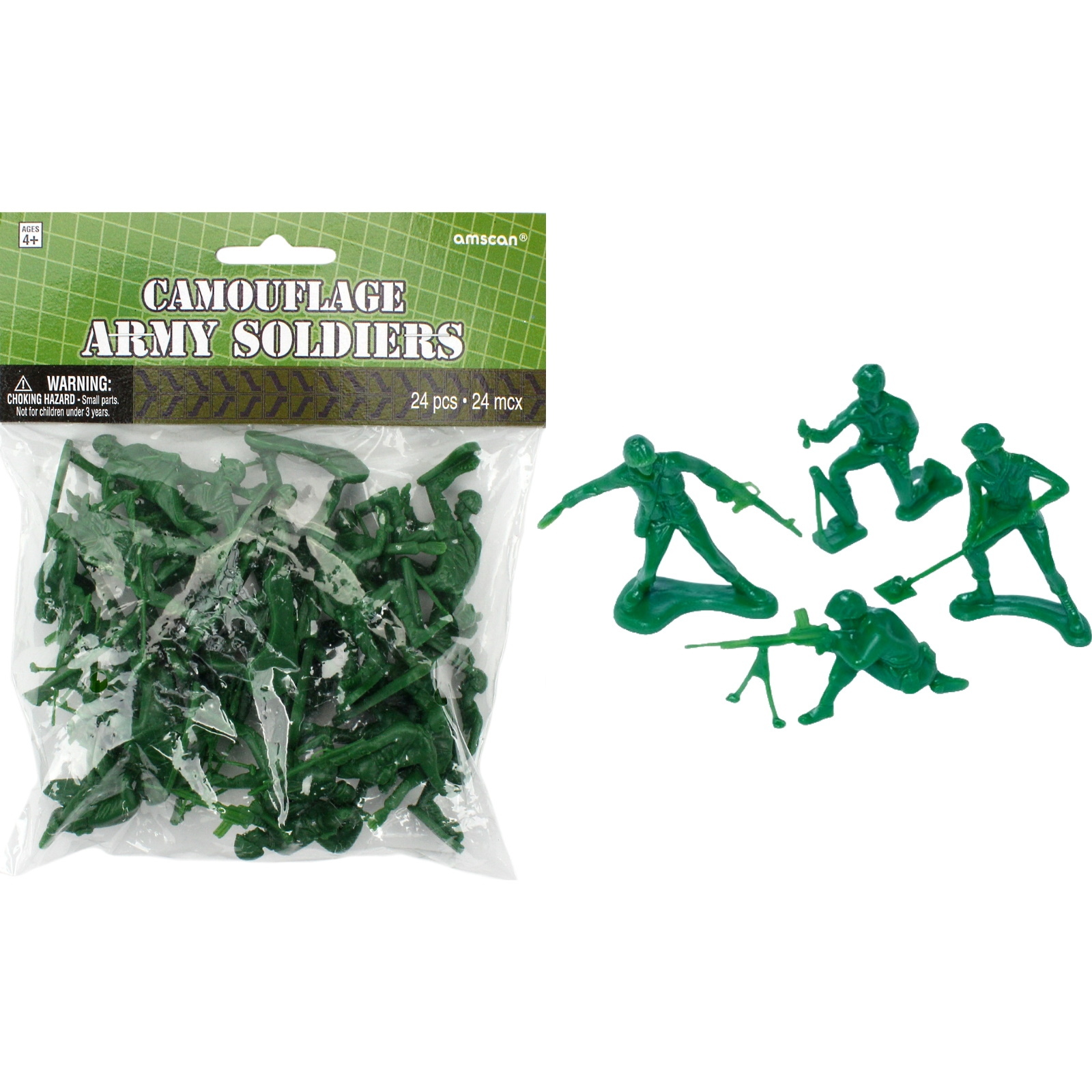 Plastic Toy Army Soldiers (Pack of 24) - Discount Party Supplies