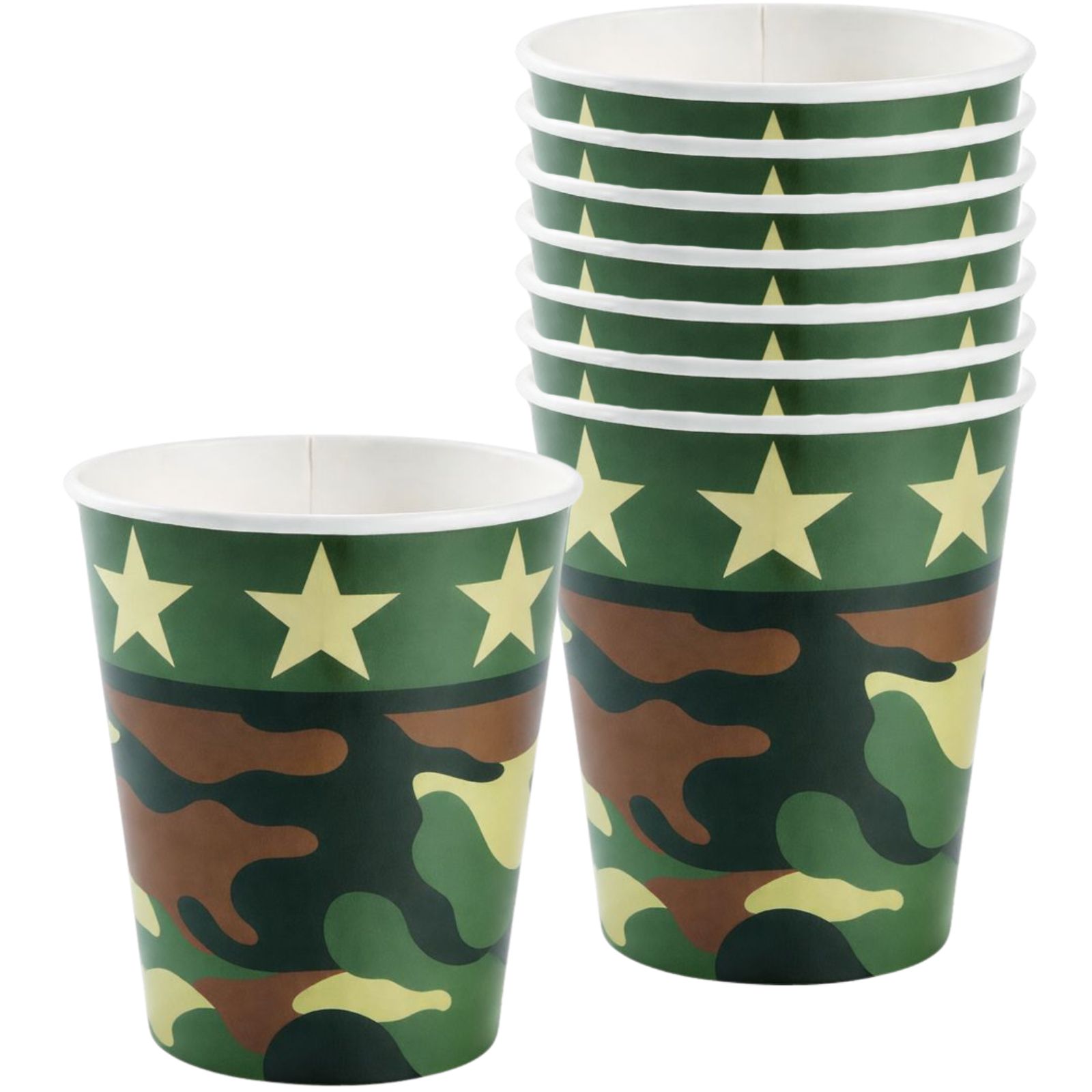 Army Party Paper Cups (Pack of 8) - Discount Party Supplies