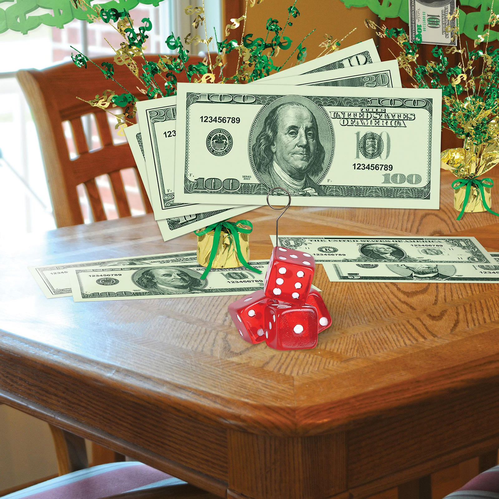 American Mixed Paper Play Money (100 Pieces) | Casino | Themed Party ...