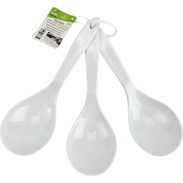 serving spoon set white