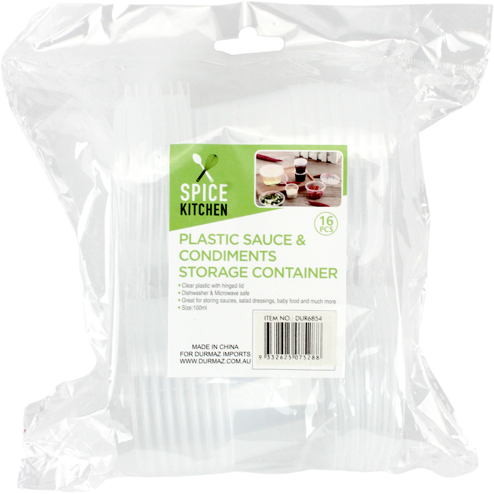 Sauce Containers with Hinged Lids 100ml (Pack of 16) | Discount Party ...